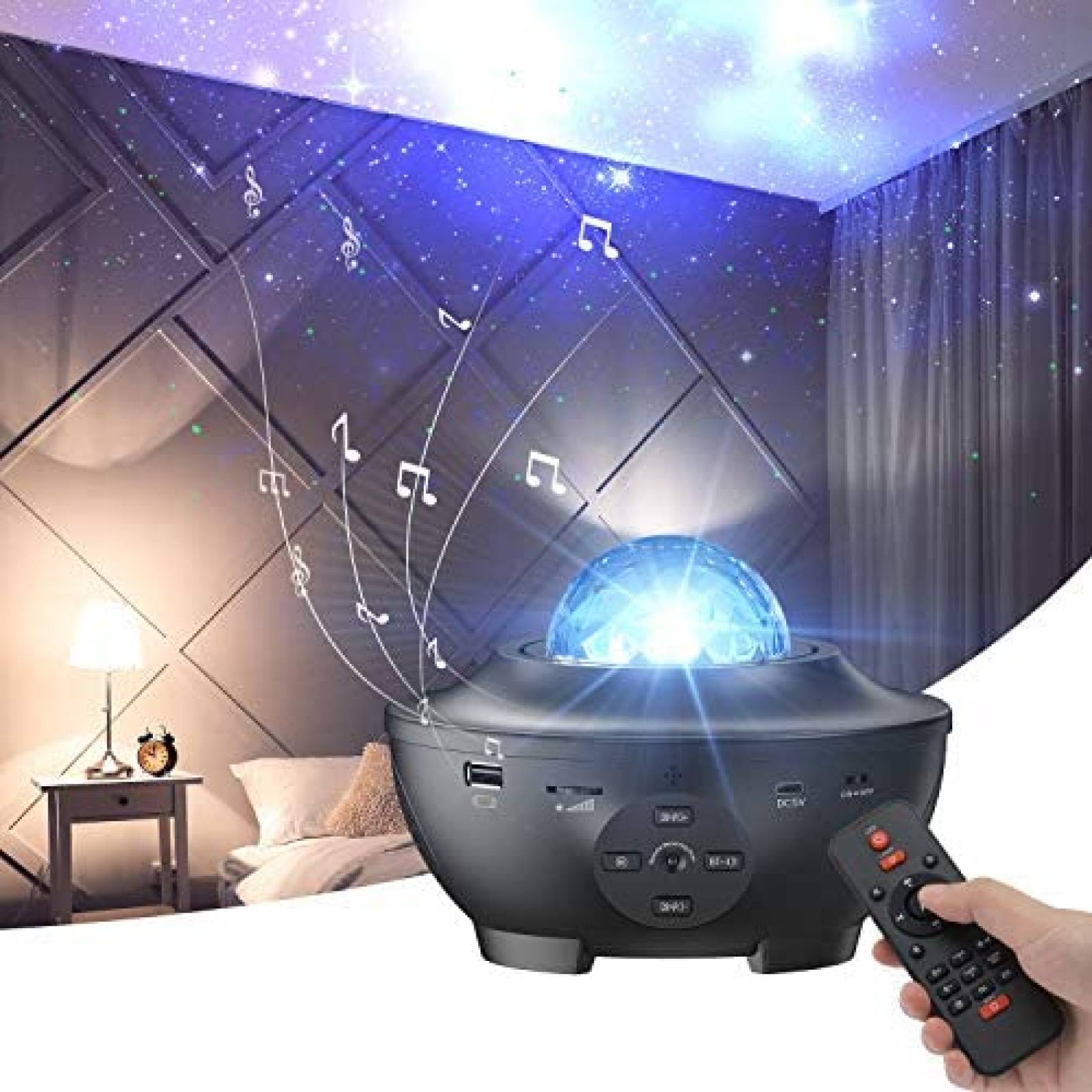 Proyector de Luces muson BL-XK01 Bocina Bluetooth -Negro