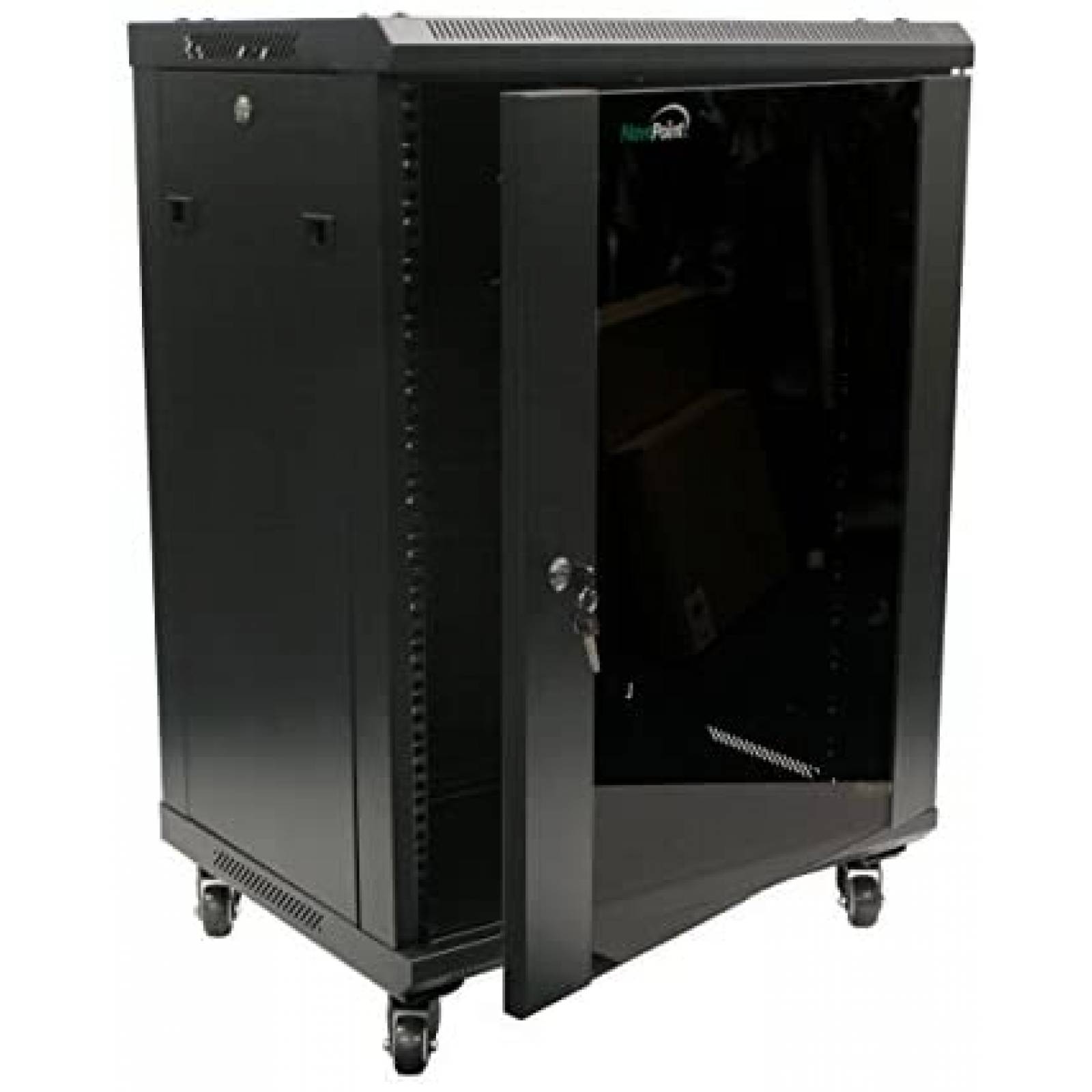 Estante NavePoint 450mm de Pared con Ruedas para 15U -Negro