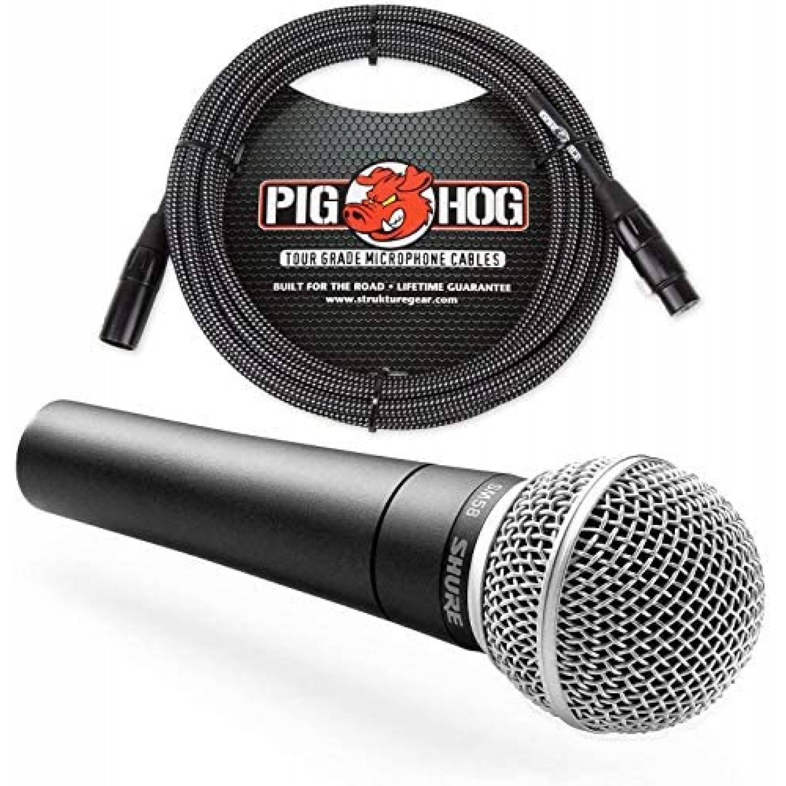 Micrófono Shure SM58 50 Hz - 15 kHz con Cable XLR 20ft