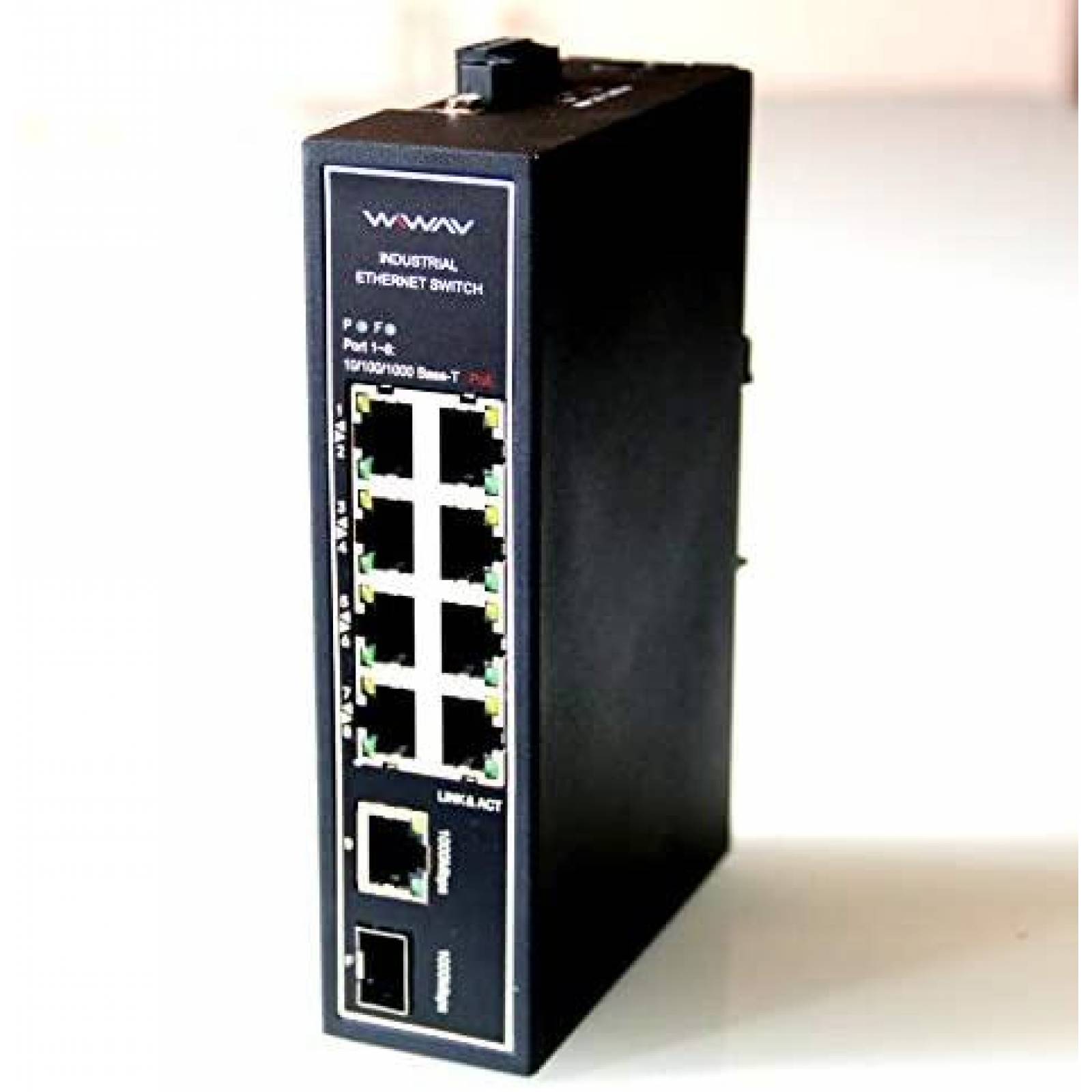 Switch WIWAV de 10 Puertos PoE Gigabit con Carril DIN
