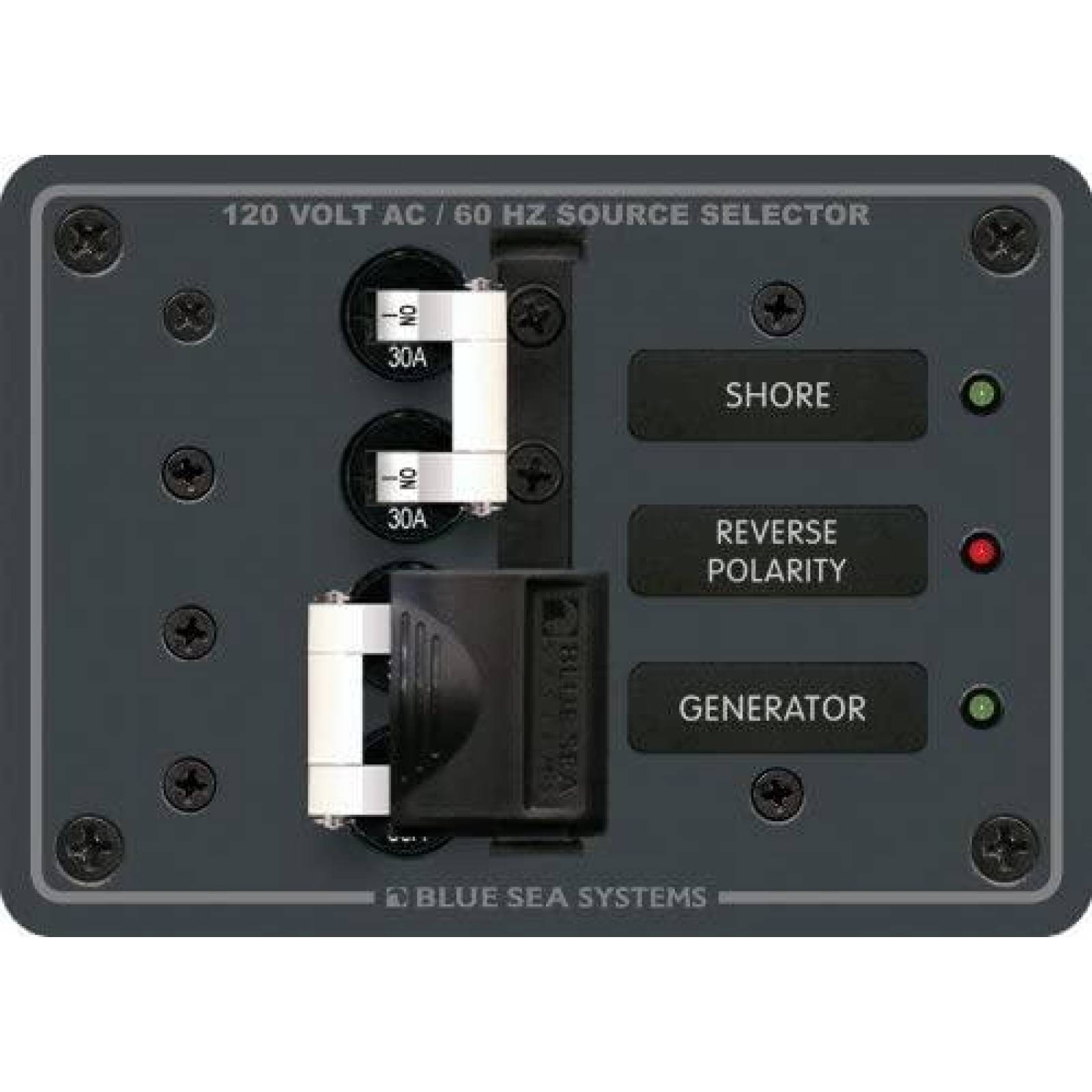Panel de metal tradicional Blue Sea Systems de 120 V CA 30 A