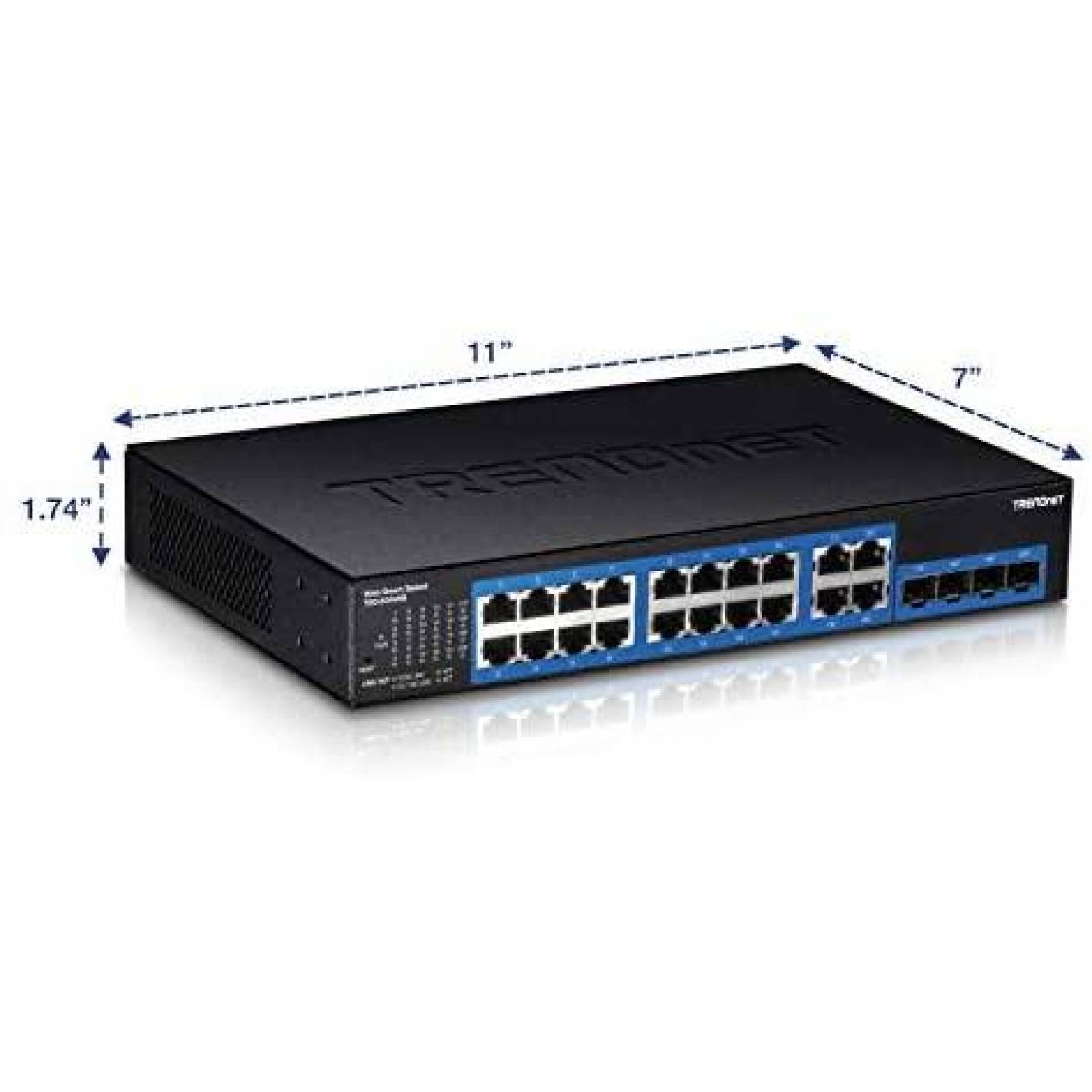 Switch TRENDnet 20 Puertos Gigabit 204WS 40 Gbps -Negro