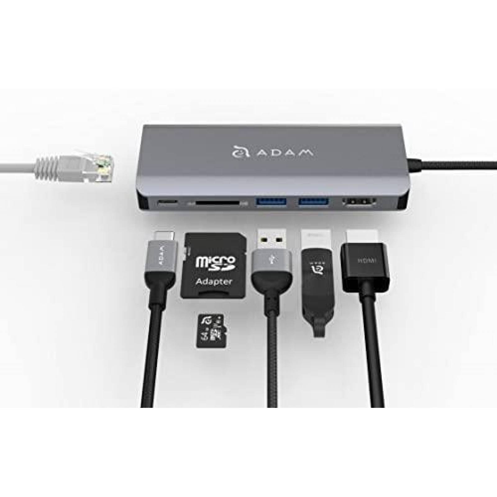 Adaptador Adam Elements CASA Hub A01 USB-C 5 en 1 -Gris