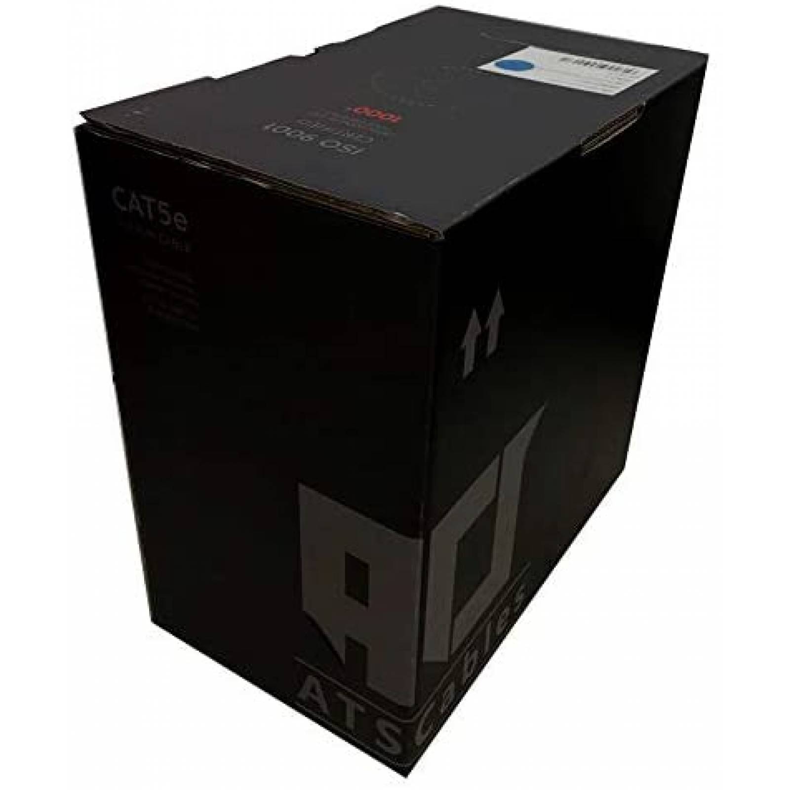 Cable CAT5e ATS Cables Plenum 1000FT 24 AWG 350MHz -Negro