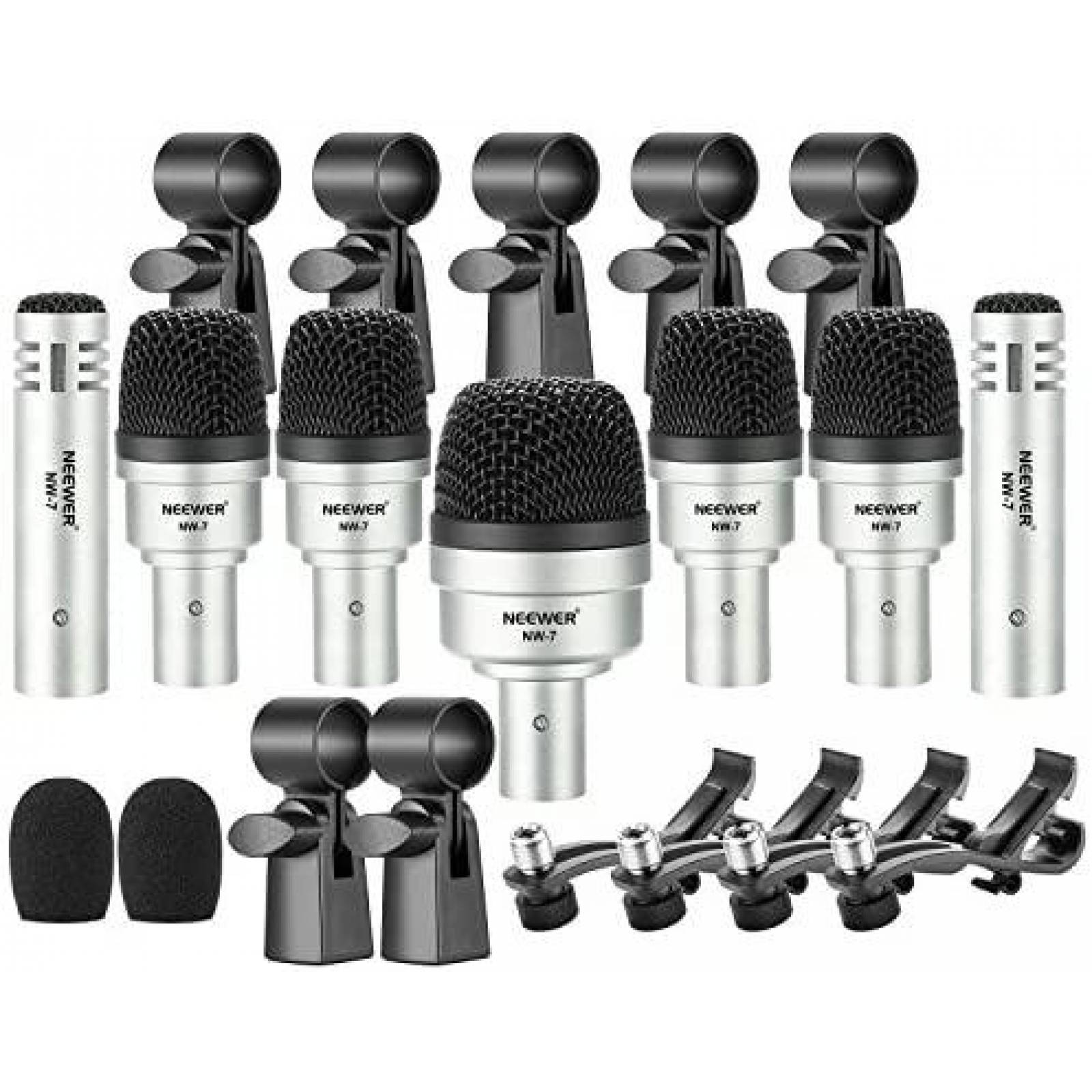 Microfono Neewer NW-7 7 piezas para tambores -Gris