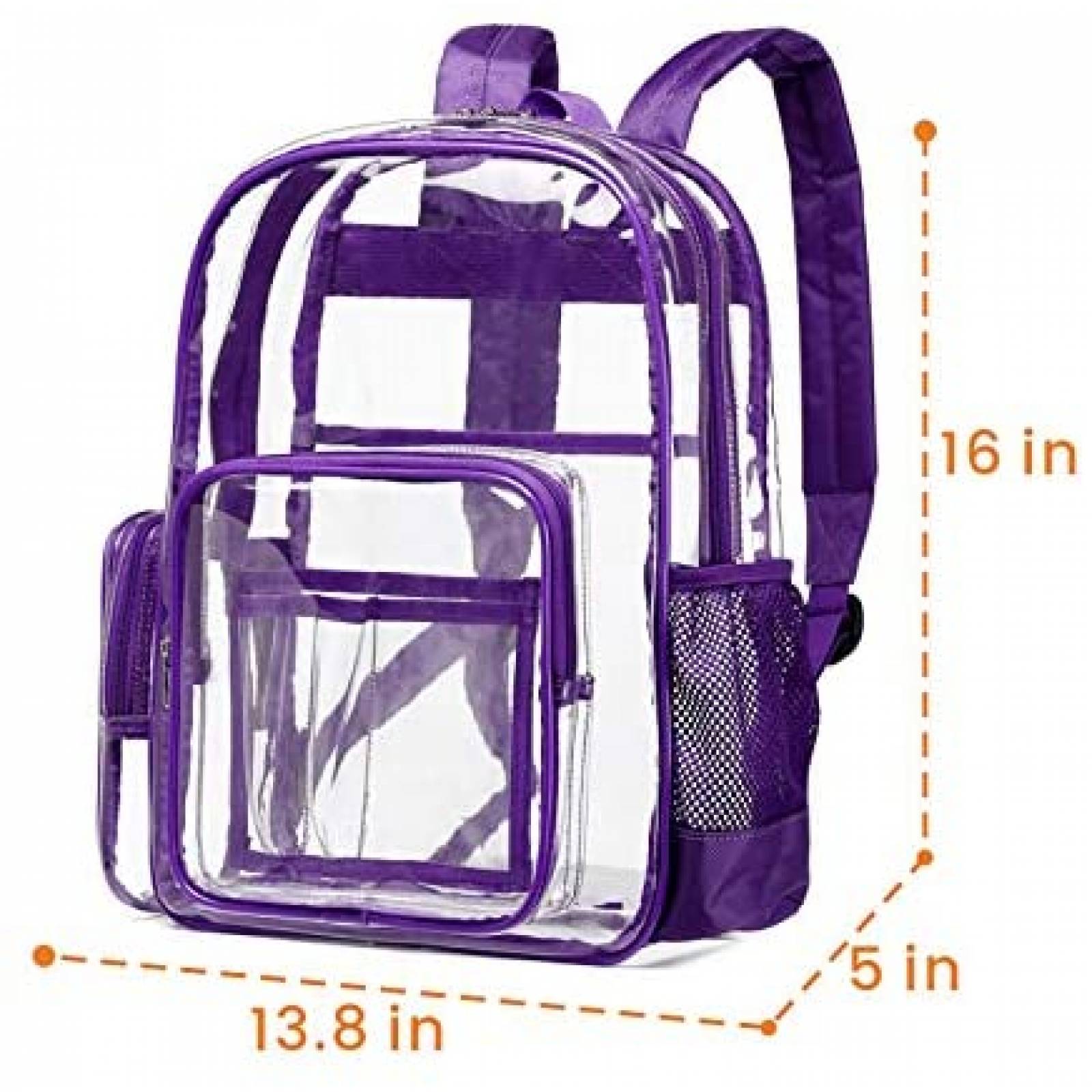 Mochila Cambond Transparente Trasera Plastico PVC -Morado
