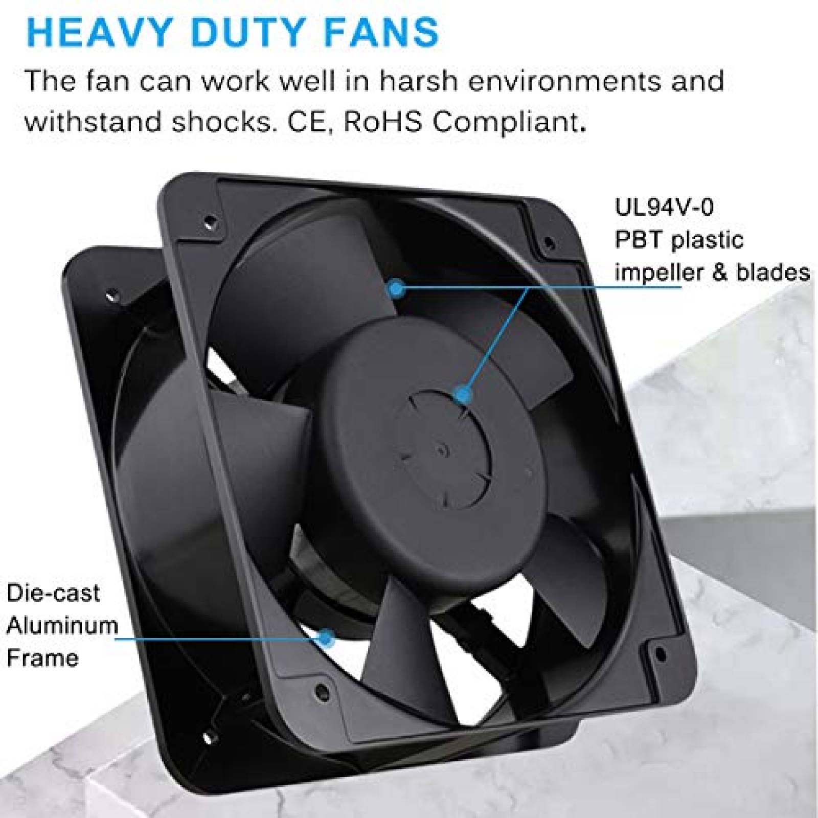 Ventilador para PC GDSTIME AXIAL 15050 150mm 120V -Negro