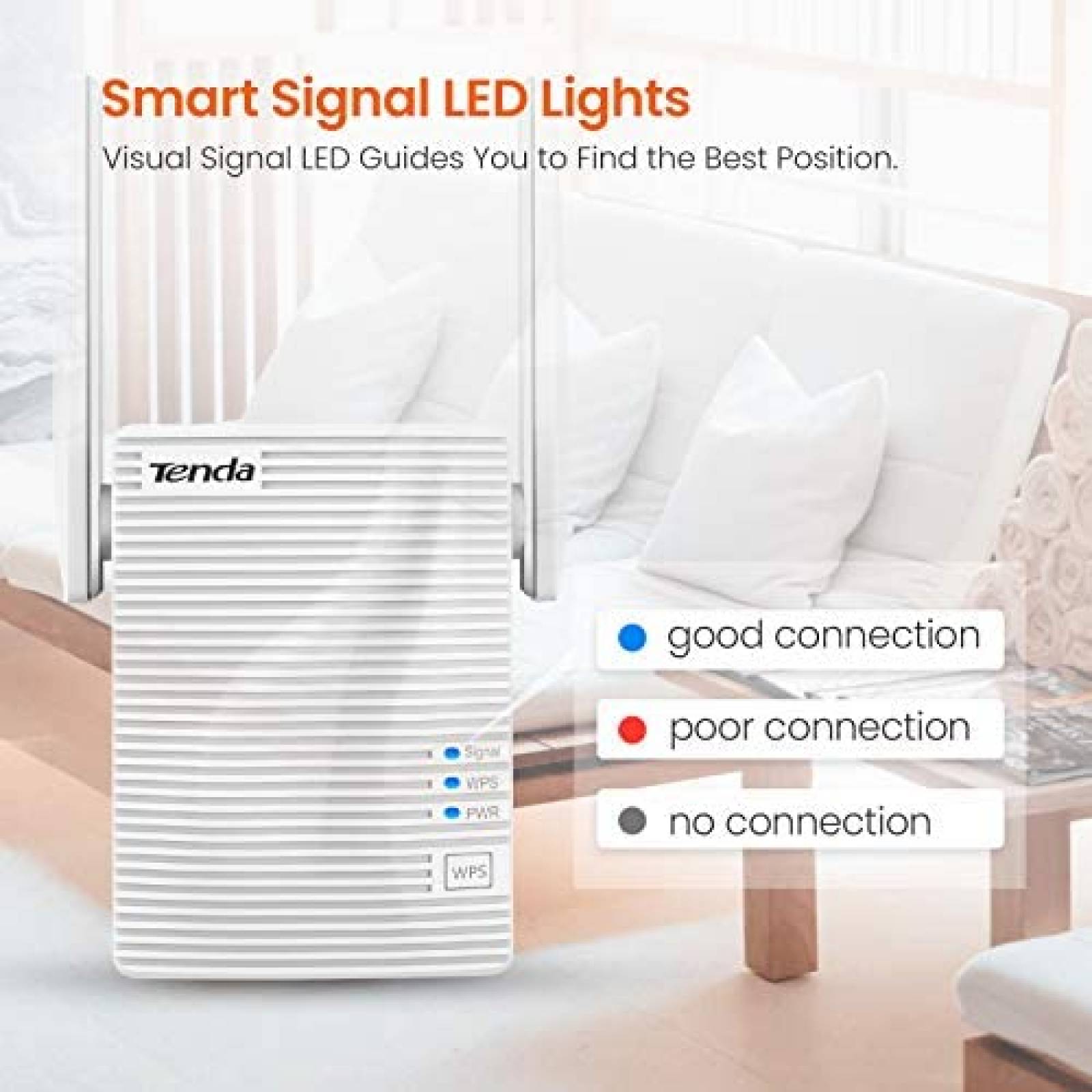 Extensor De Rango WiFi Tenda Banda Dual Doble Antena AC1200