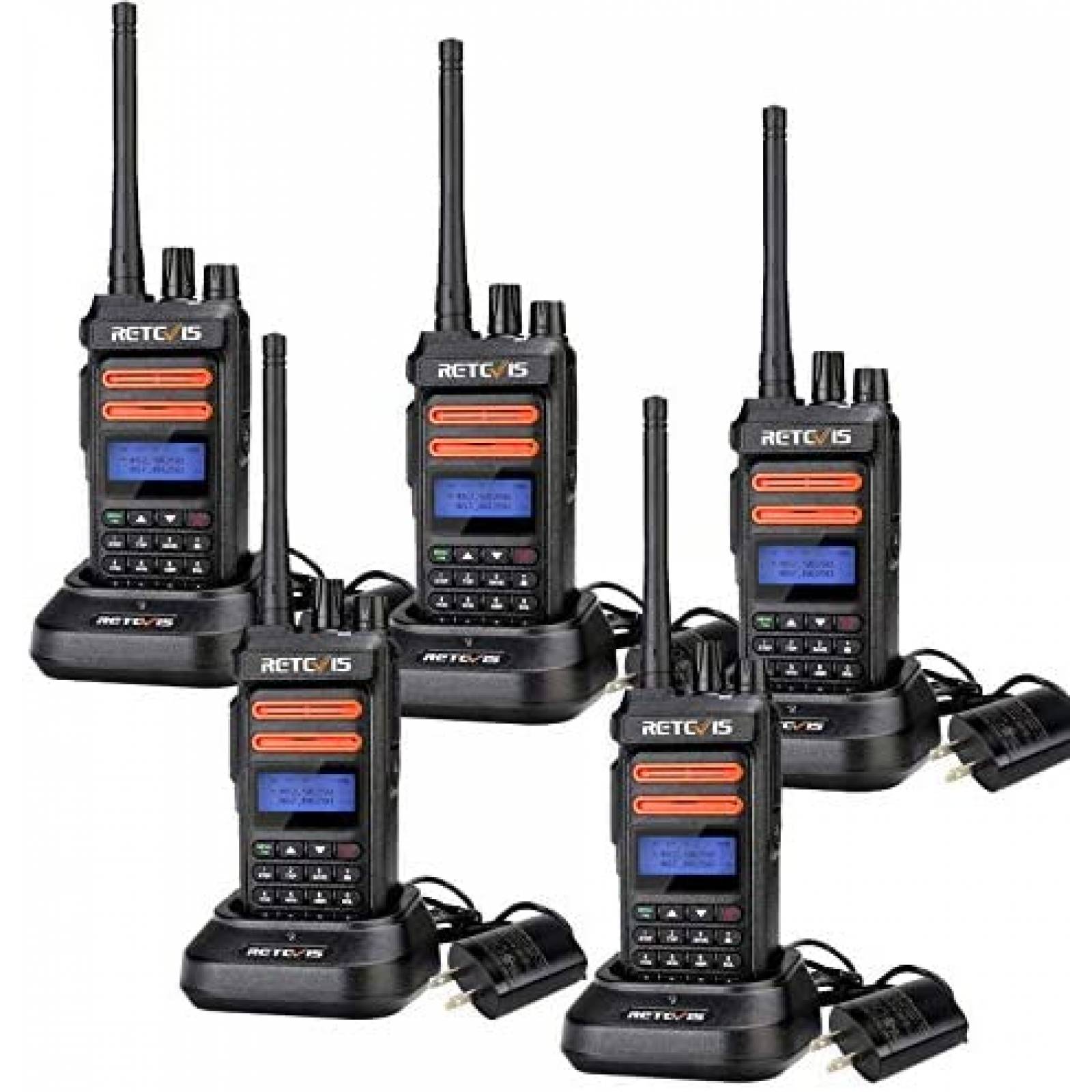 Radios Retevis RT76P 5pzs 2 Vias 30 Canales Recargables