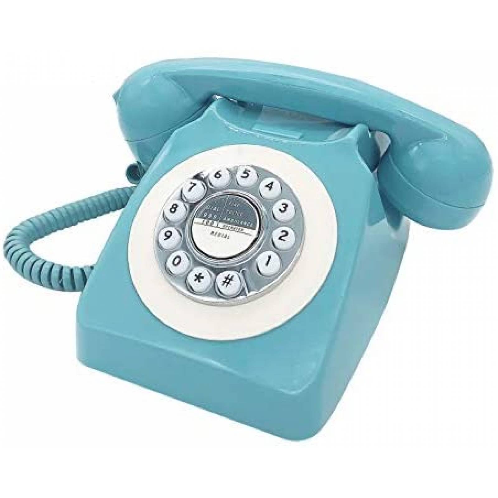 Telfono TelPal Vintage Retro Plstico Cable -Azul