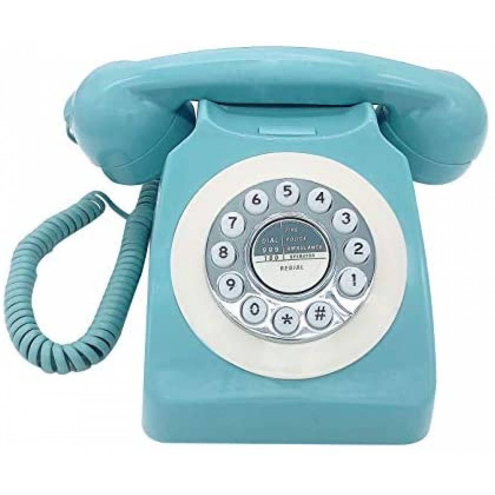 Telfono TelPal Vintage Retro Plstico Cable -Azul