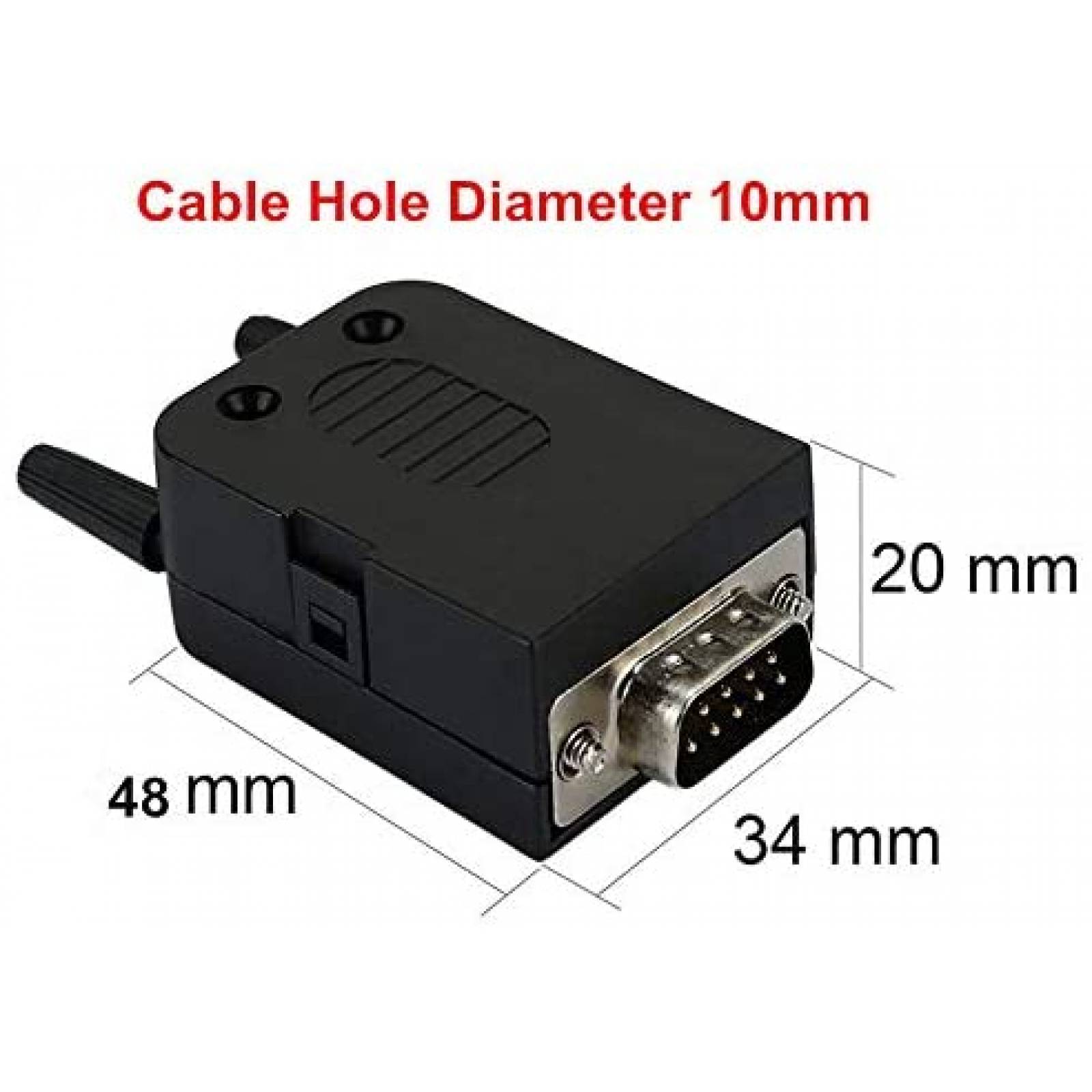 Conector DB9 AISIBO RS232 D-SUB Adaptador hembra -Negro