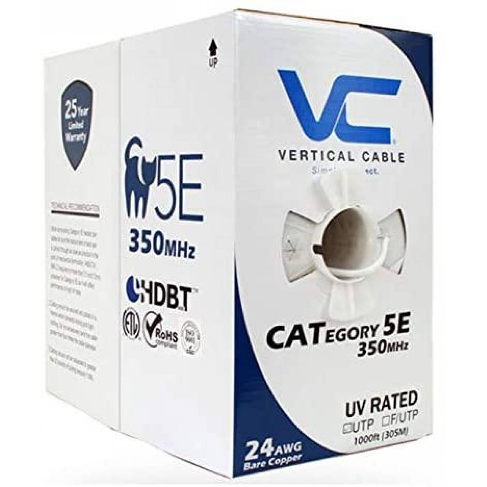 Cable internet VC VERTICAL CABLE CAT5e 350MHz UTP -Negro