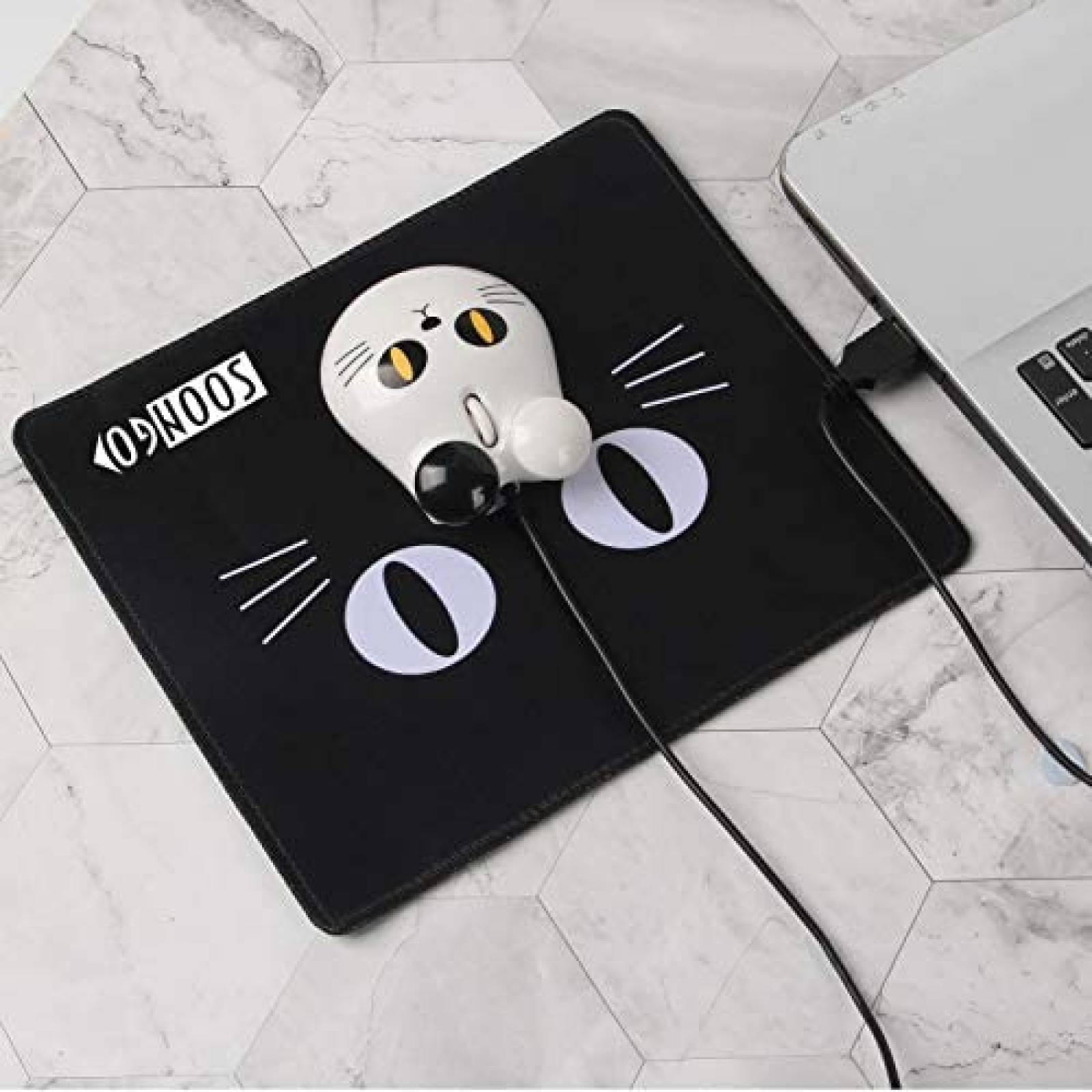 MousePad SOON GO Gato Niños Computador Caucho -Negro