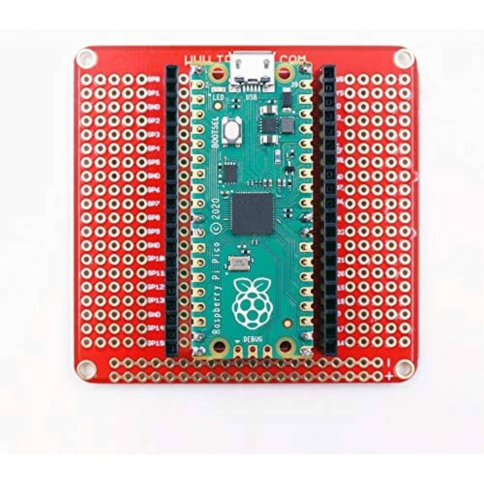 PCB placa de expansion Treedix para Raspberry PI PICO -Rojo