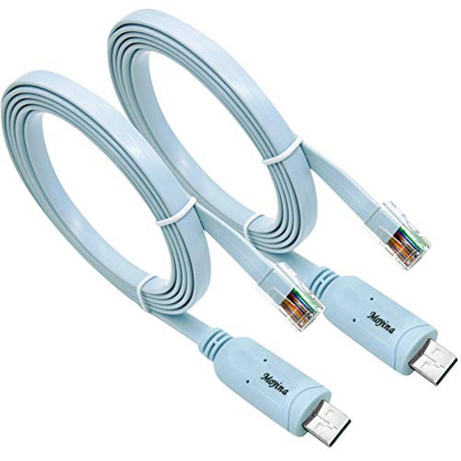 Cable de Consola Moyina USB a RJ45 Serial 2 Pzs -Azul