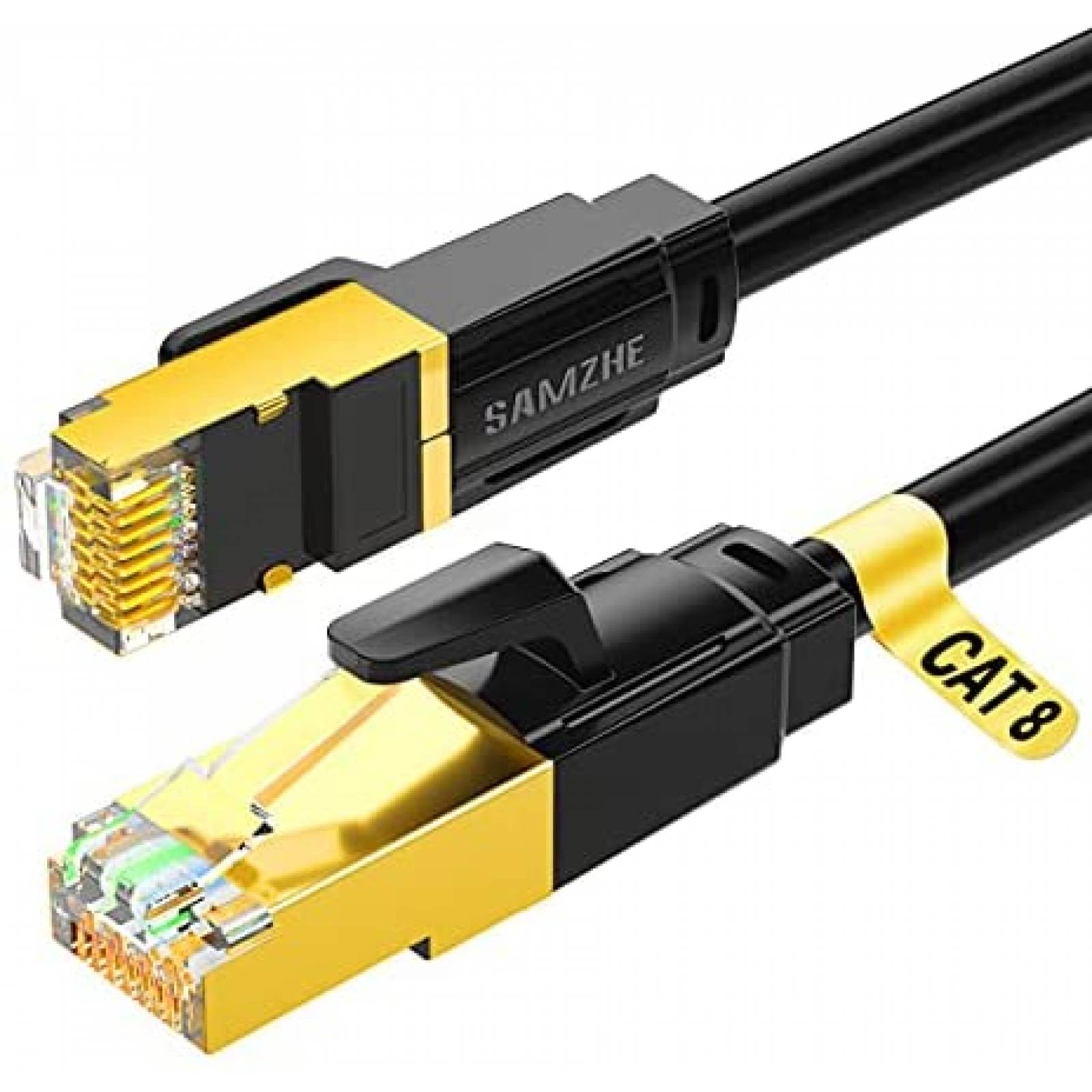 Cable Ethernet SAMZHE de 10 ft Cat 8 de alta velocidad