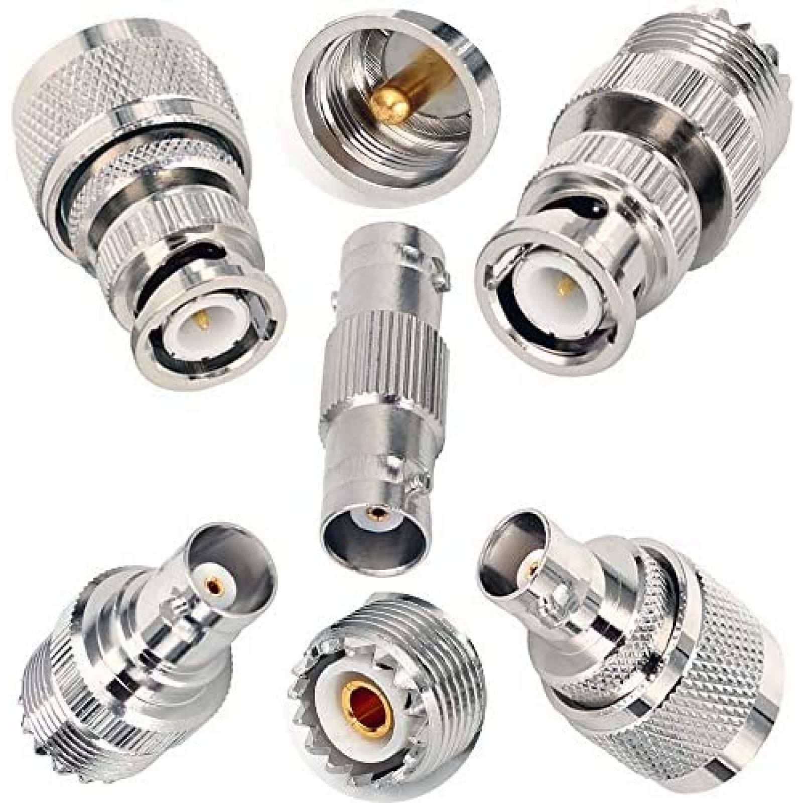 Paquete Conectores de Cable LBTOEM 5pzas UHF a BNC -Plata