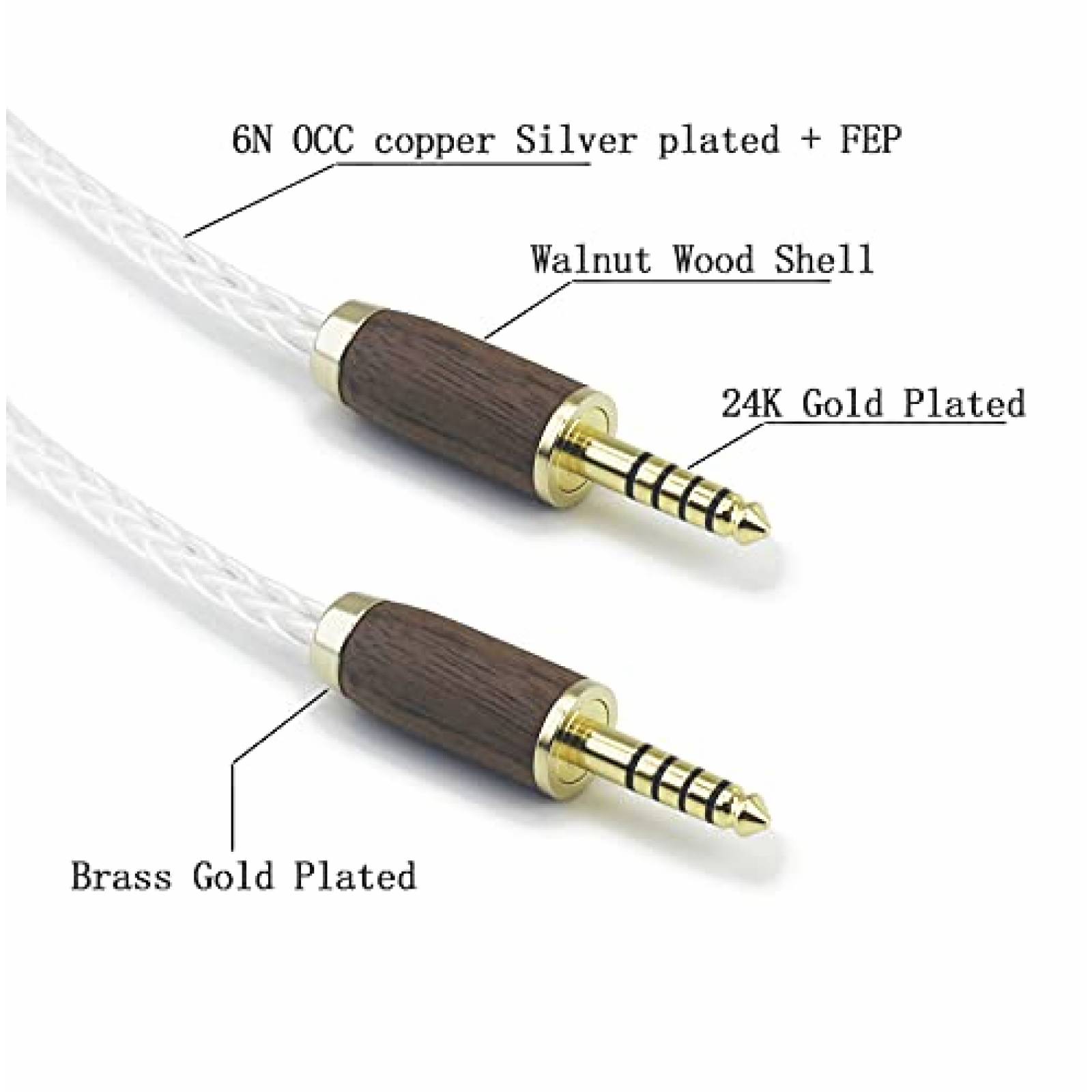 Cable Auxiliar NewFantasia 4.4mm Audio Monitor 15cm -Blanco