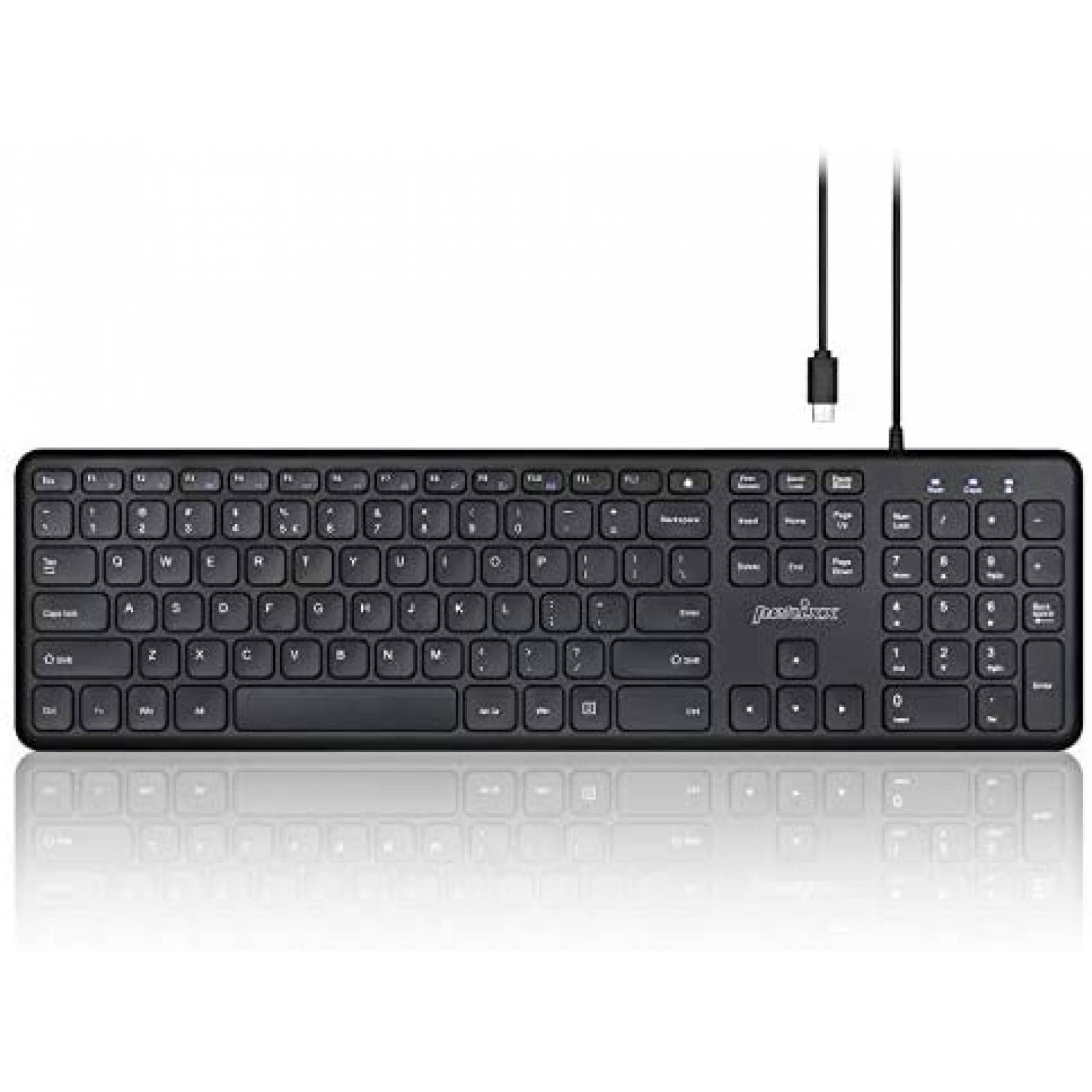 Teclado USB/USB C Perixx PERIBOARD-210C de 107 Teclas