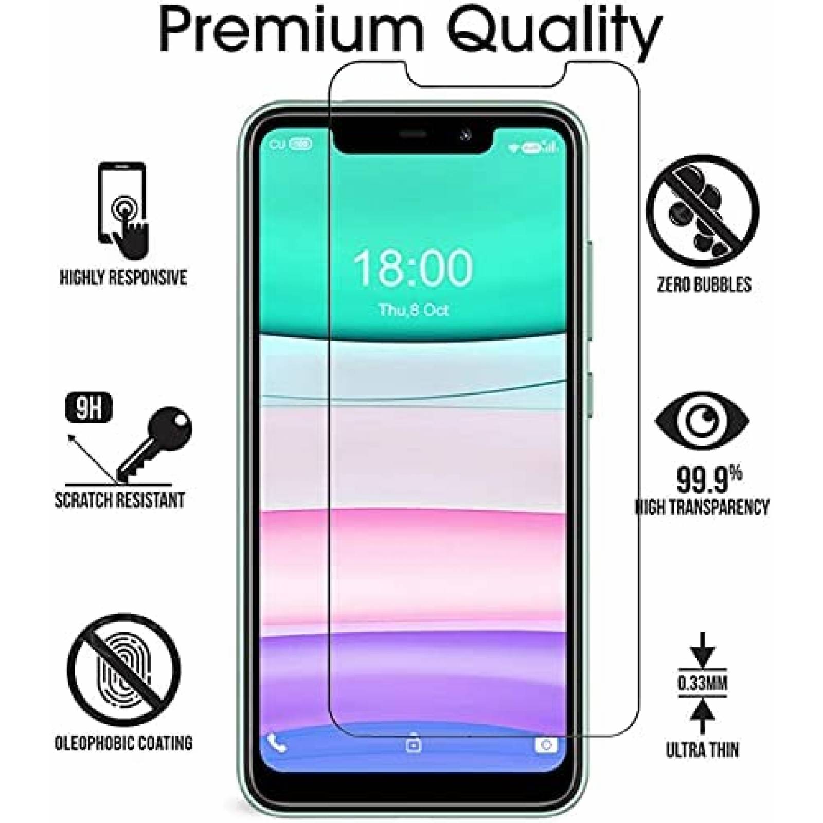 Protector de Pantalla DAMONDY para Unimax UMX U693CL 2 Pzs