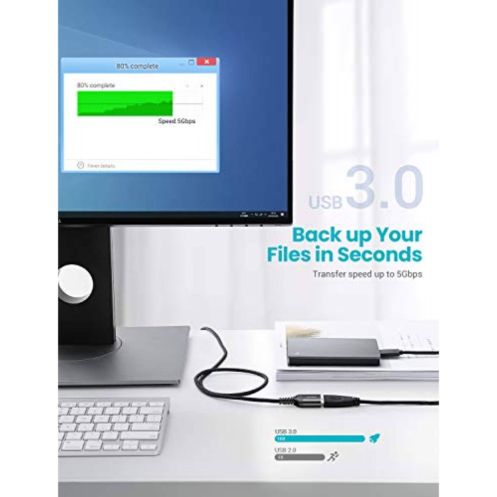 Cable de extension AINOPE USB 3.0 de 16 pies -Negro