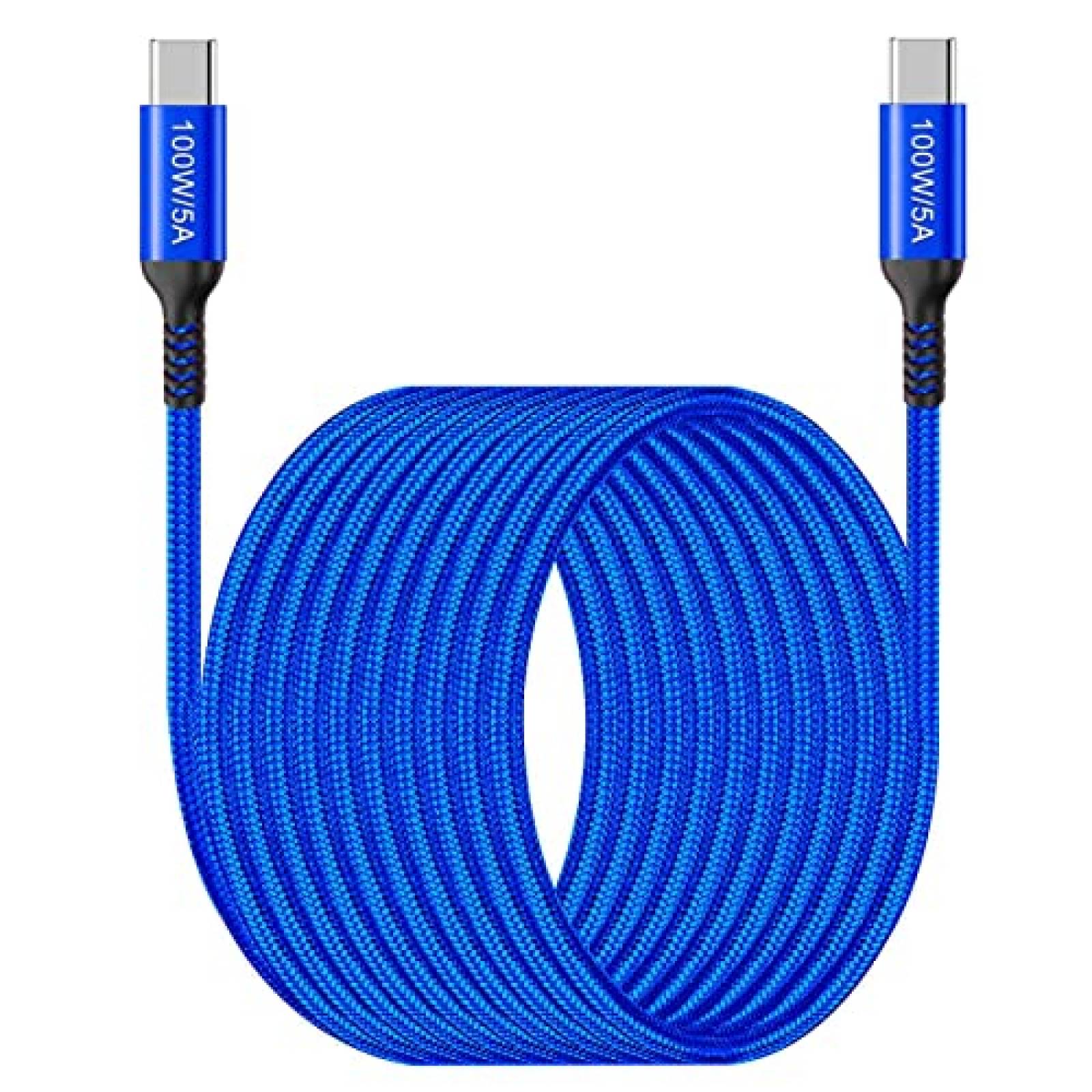 Cable con entrada USB tipo C Awnuwuy 15ft 100W -Azul