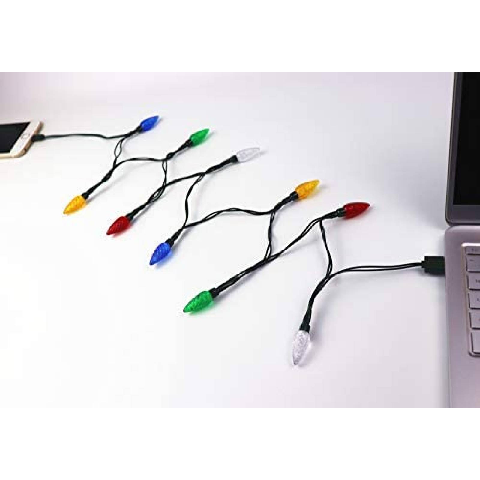 Cable de carga de luces navideas Cewuidy LED USB 50"