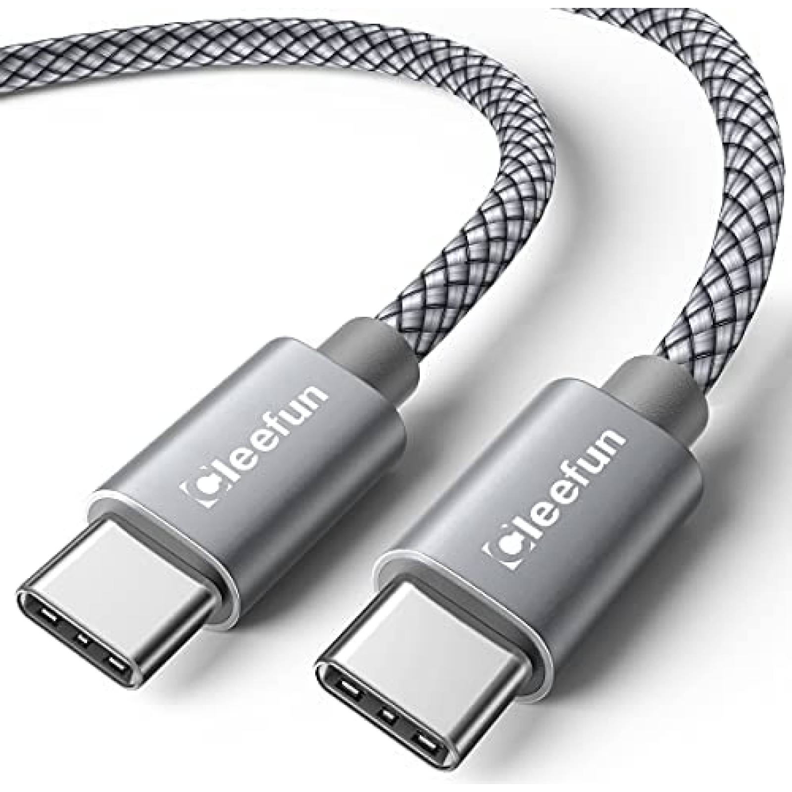 Paquete Cable Cargador CLEEFUN 2pzas 3ft USB-C -Gris