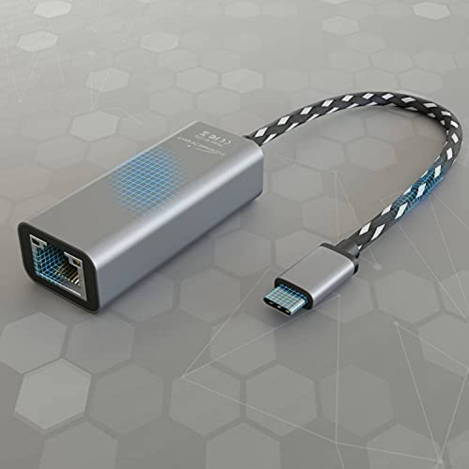 Adaptador LAN KabelDirekt 1275 USB C Aluminio 10cm -Gris
