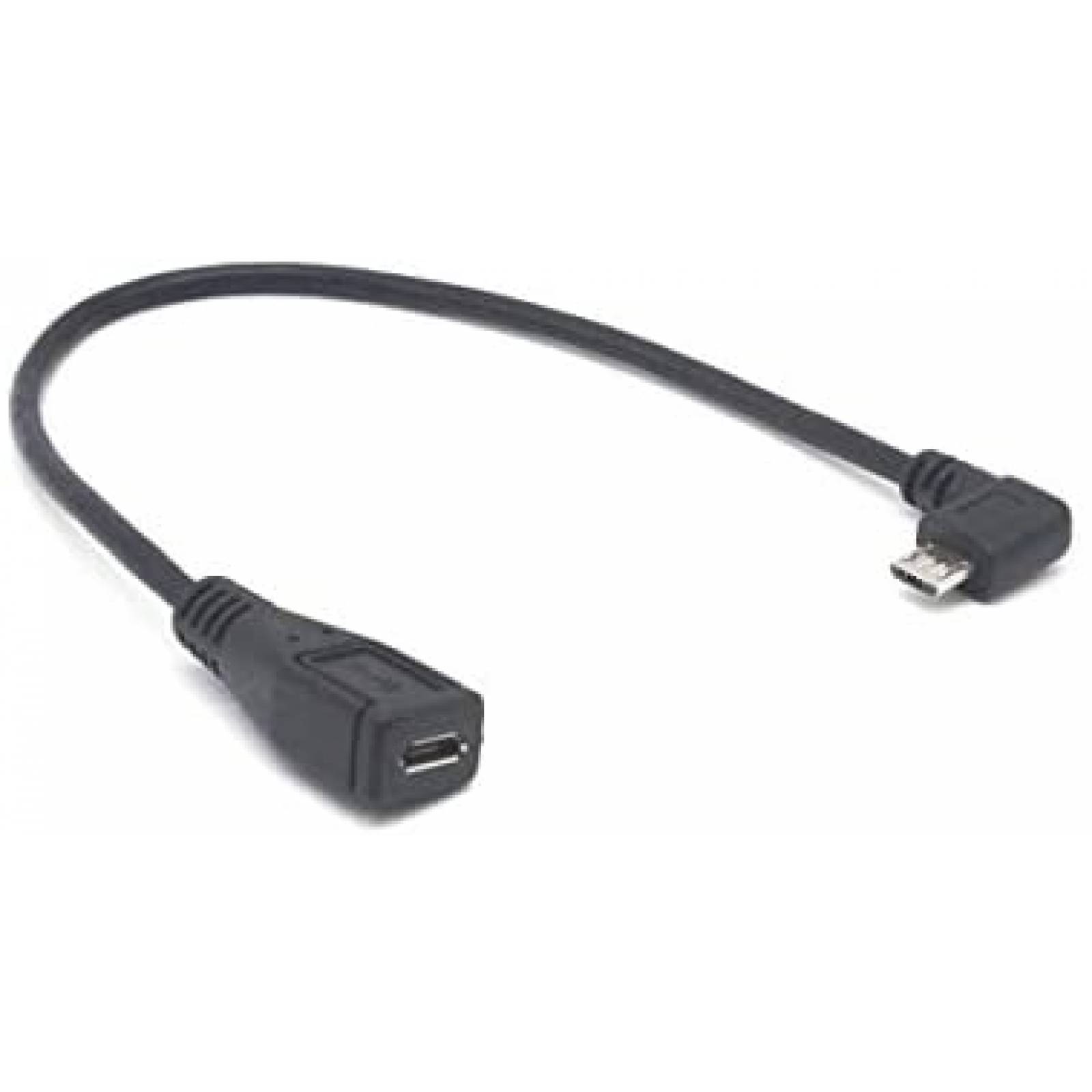 Cable USB Adaptermvp Micro USB Macho a Hembra 90 -Negro