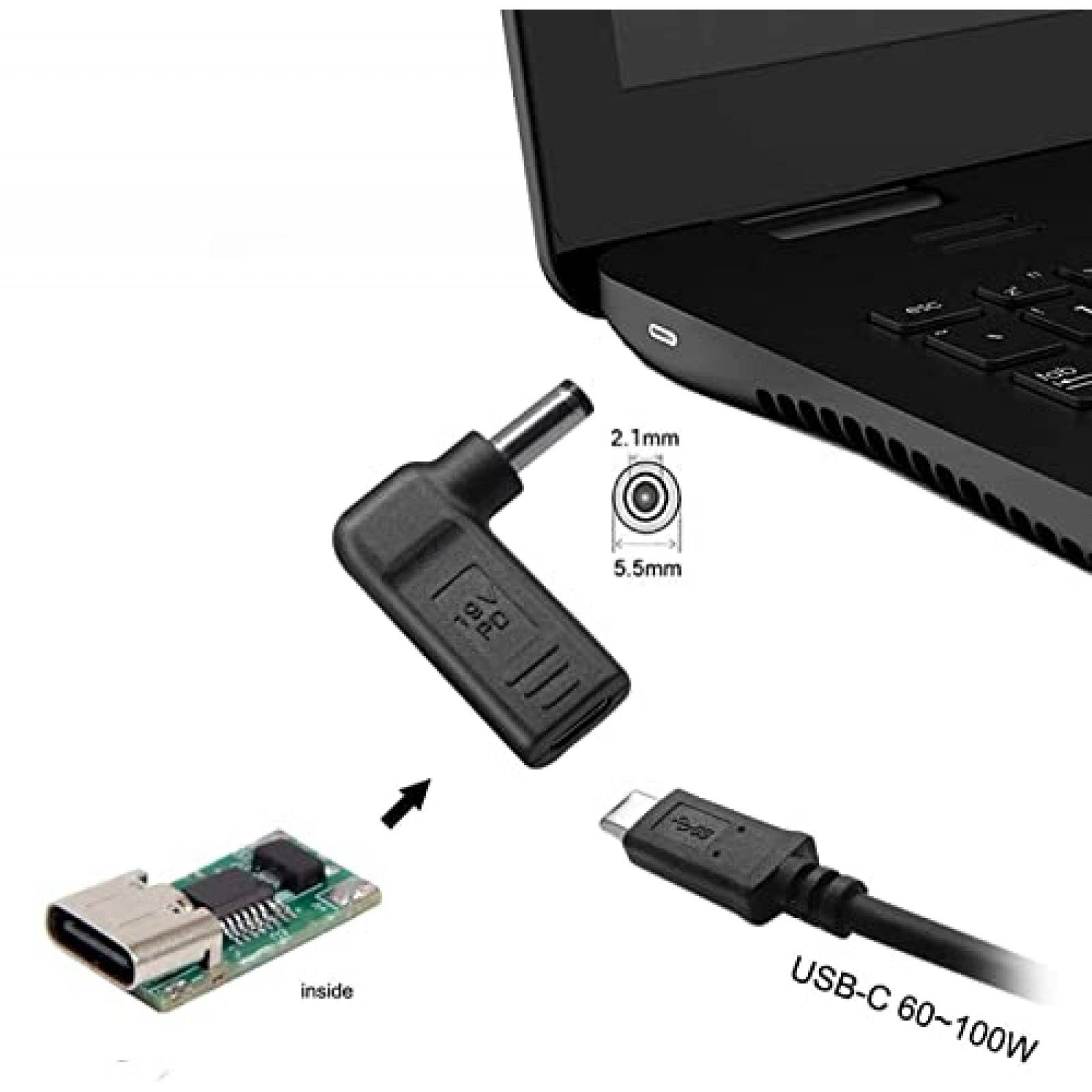 Adaptador Vienon Para Cargador de Laptop USB C a DC 20V