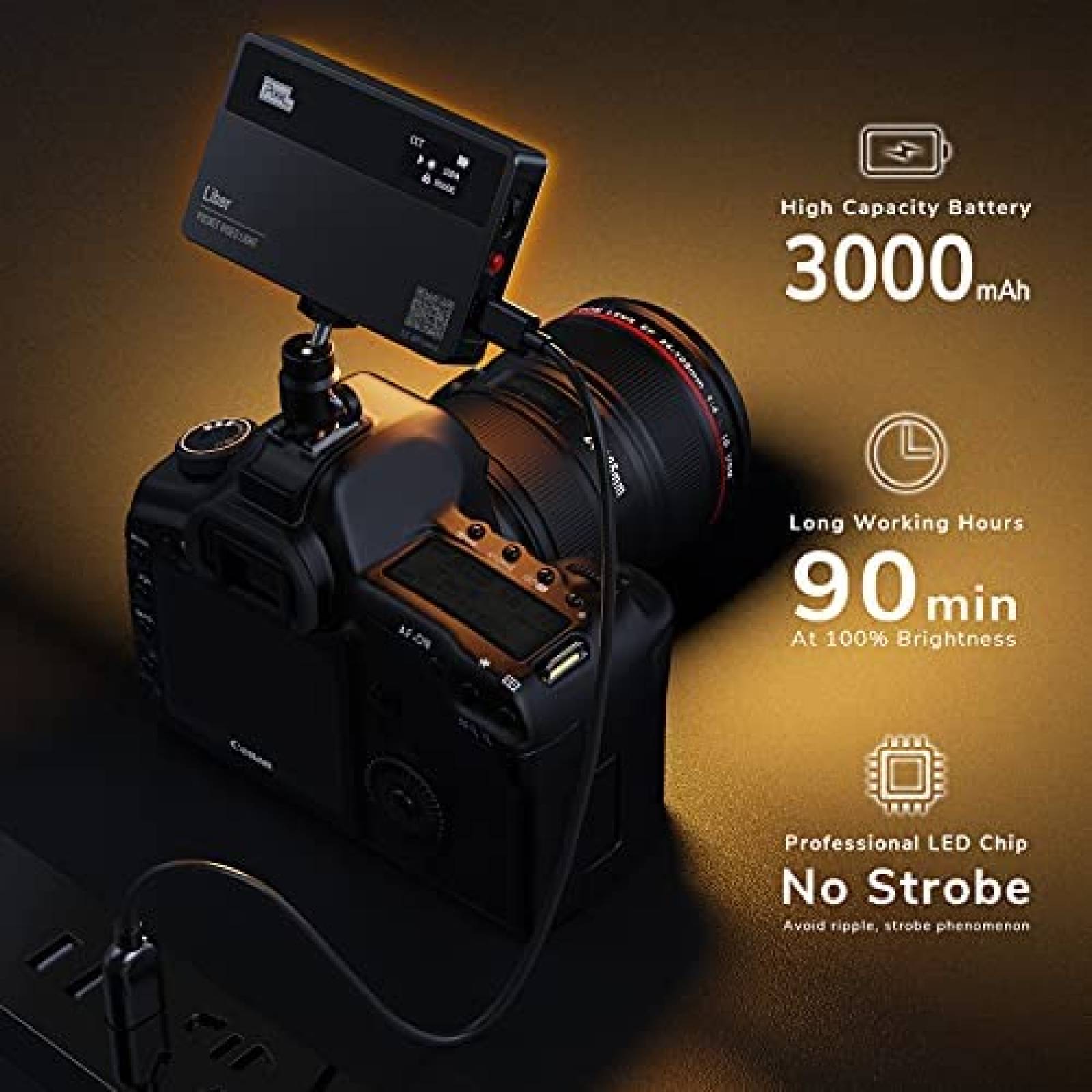 Panel de Luz PIXEL Liber RGB de 2500K-8500K -Negro