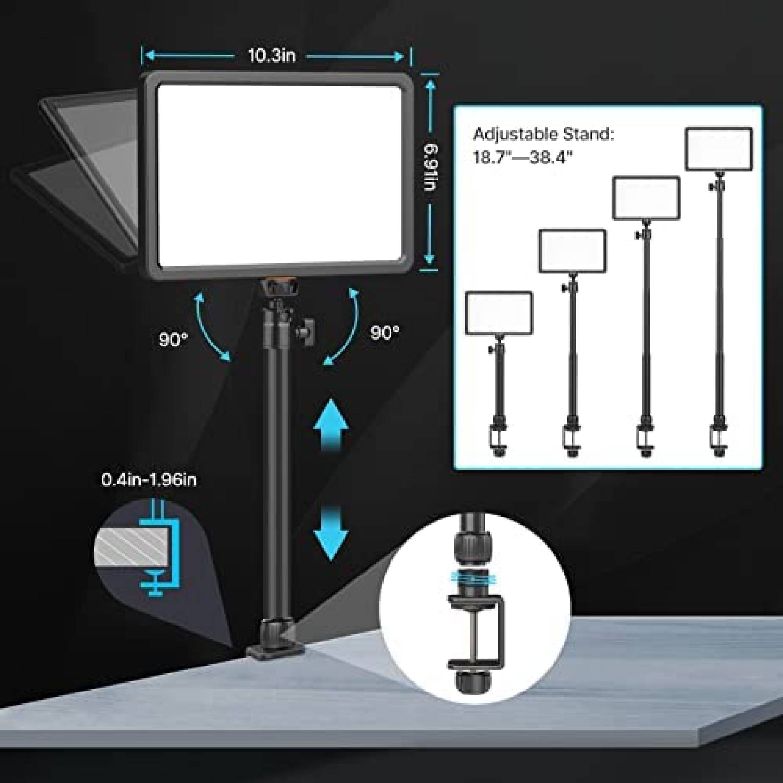 Panel LED ULANZI K7 Rotacion de 360 3200K-5600K -Negro