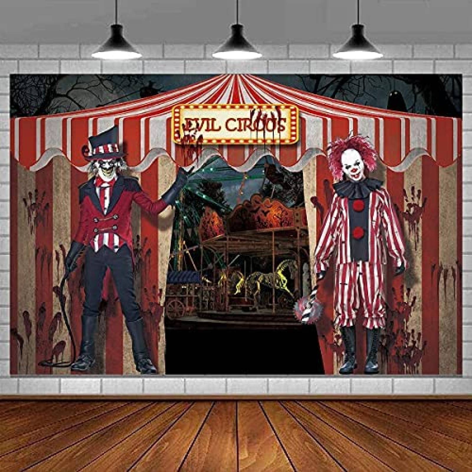 Fondo de Fotografia WILDPARTY de 6x4 Pies -Circo de Terror