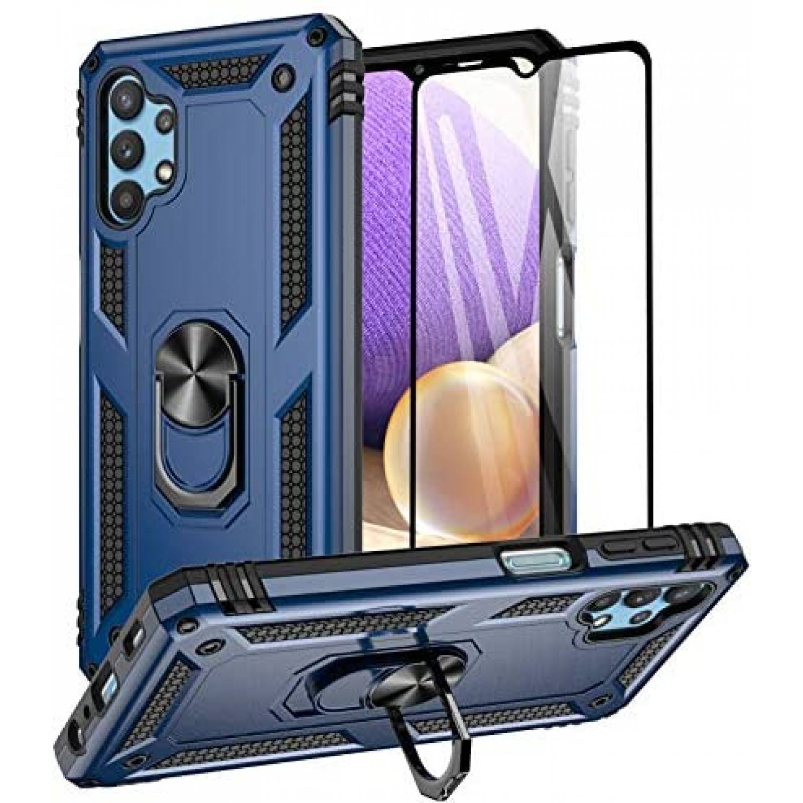 Funda Galaxy A32 Aliruke con protector de vidrio -Azul