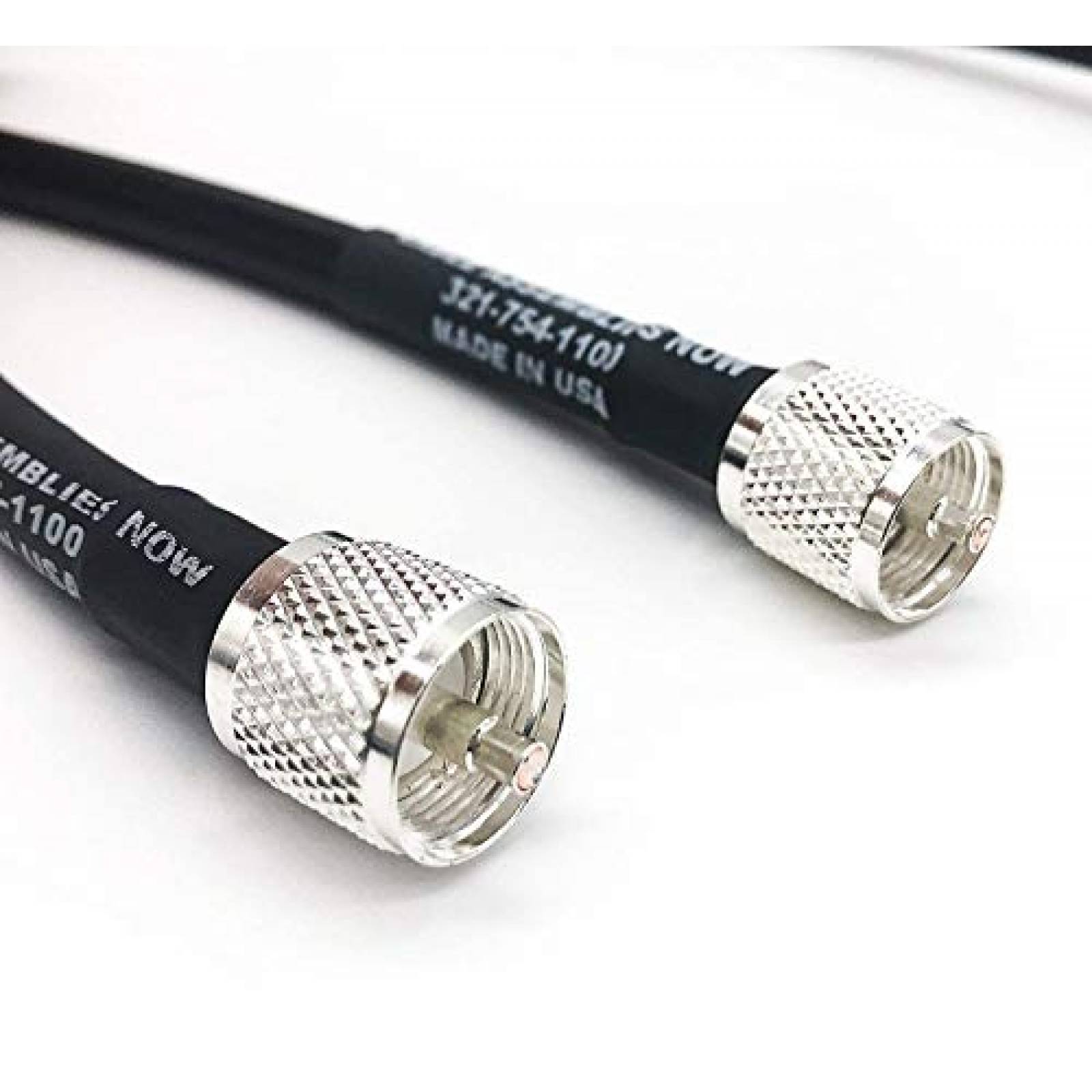 Cable coaxial macho a hembra Assemblies Now 10ft -Negro