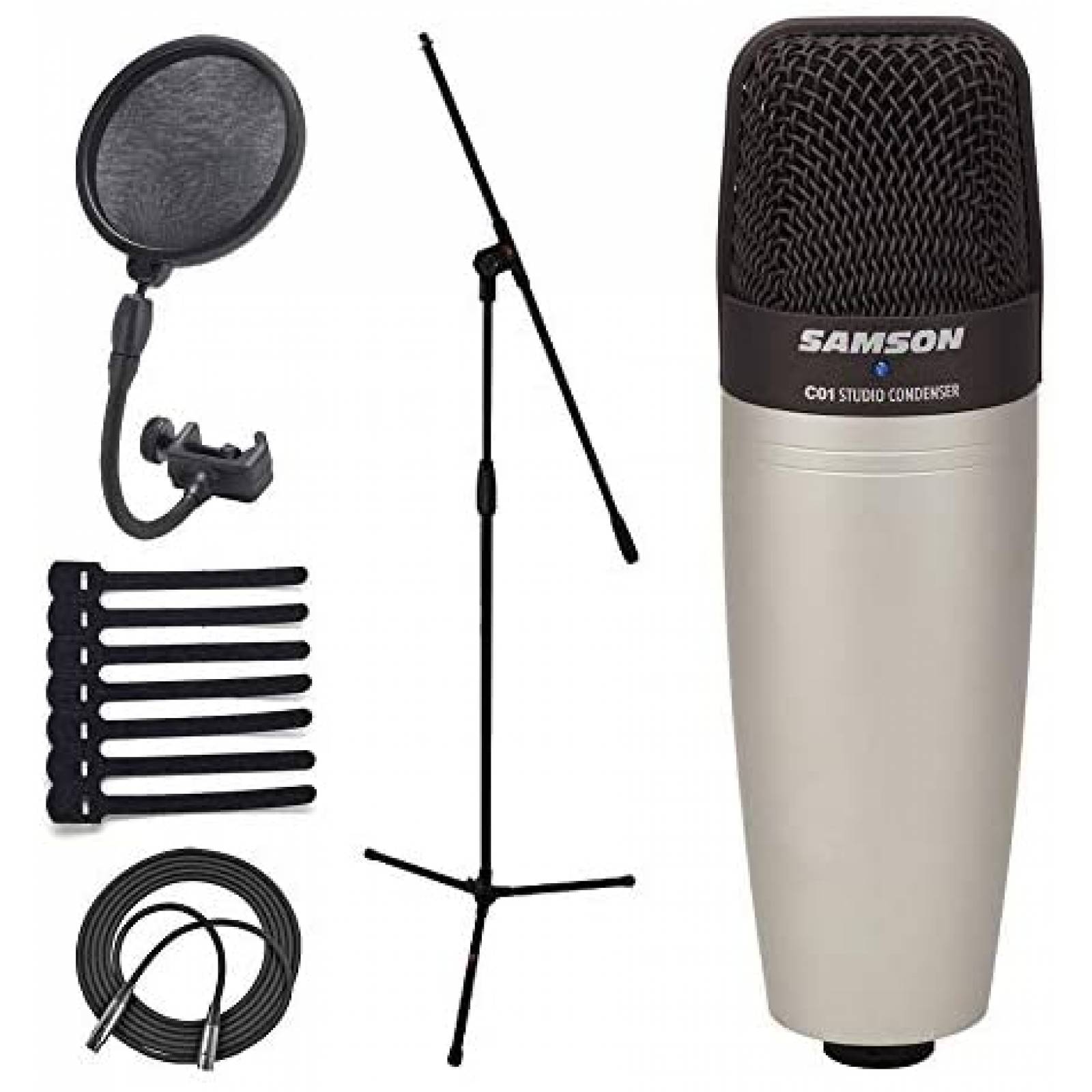 Microfono Condensador Samson C01 con Accesorios -Plata