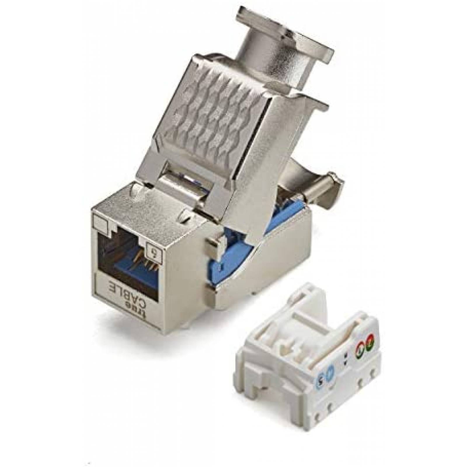 Adaptador TRUE CABLE para Cable RJ45 Cat6 2 Pzs -Plata