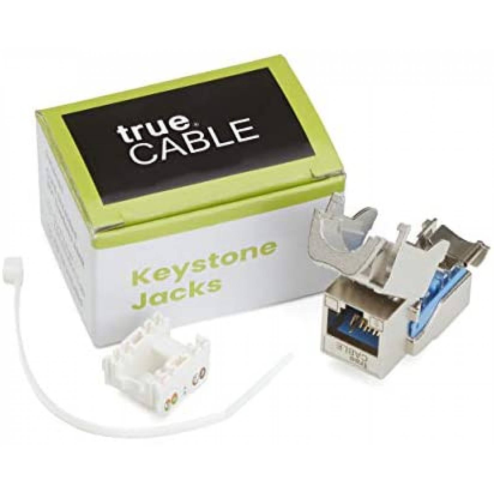 Adaptador TRUE CABLE para Cable RJ45 Cat6 2 Pzs -Plata