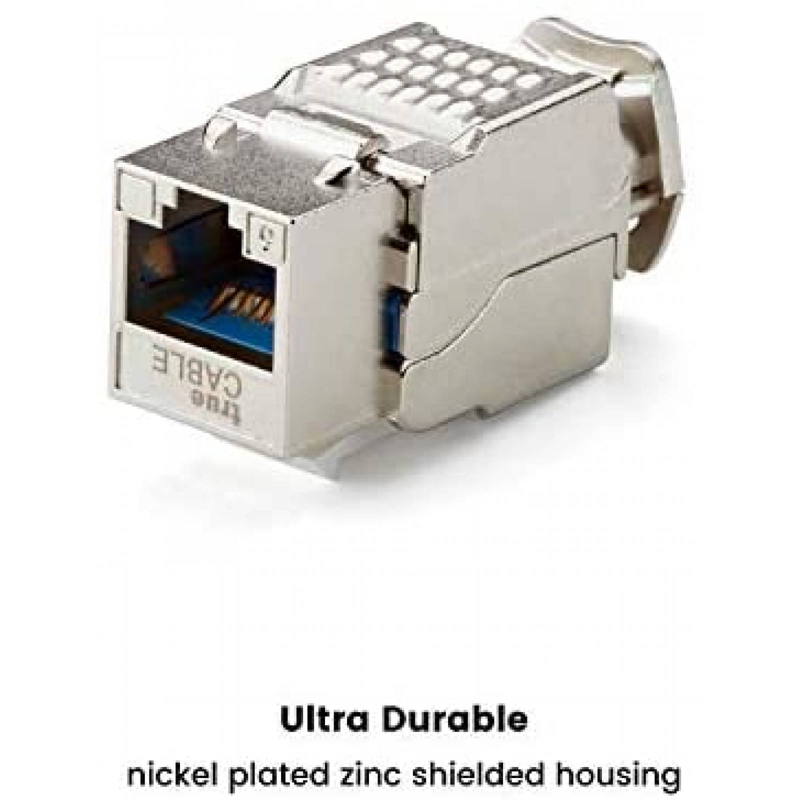 Adaptador TRUE CABLE para Cable RJ45 Cat6 2 Pzs -Plata