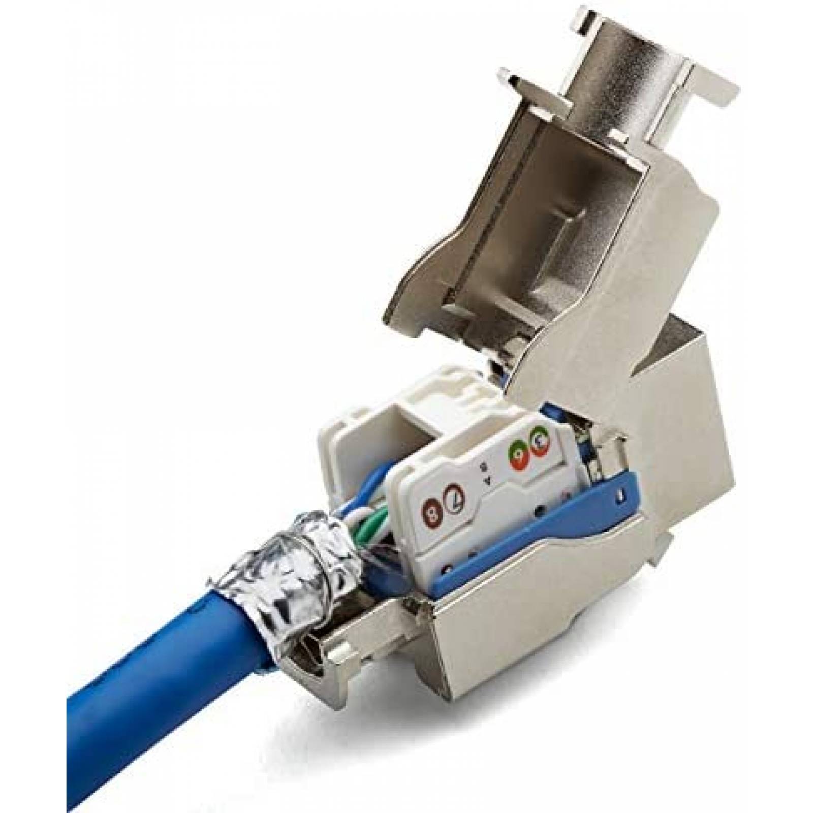 Adaptador TRUE CABLE para Cable RJ45 Cat6 2 Pzs -Plata