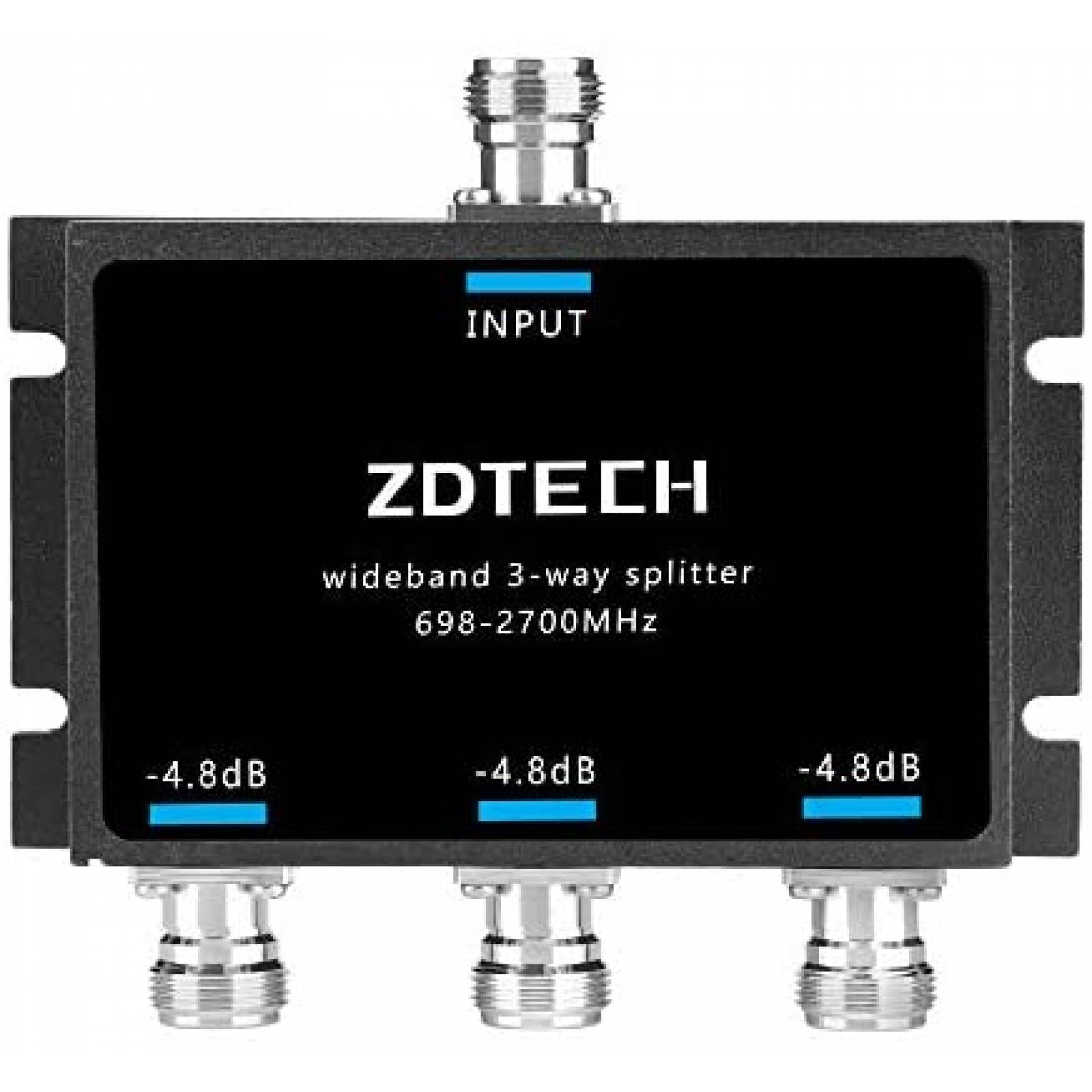 Splitter de 3 vias ZDTECH 50 Ohm conexion N-hembra -Negro