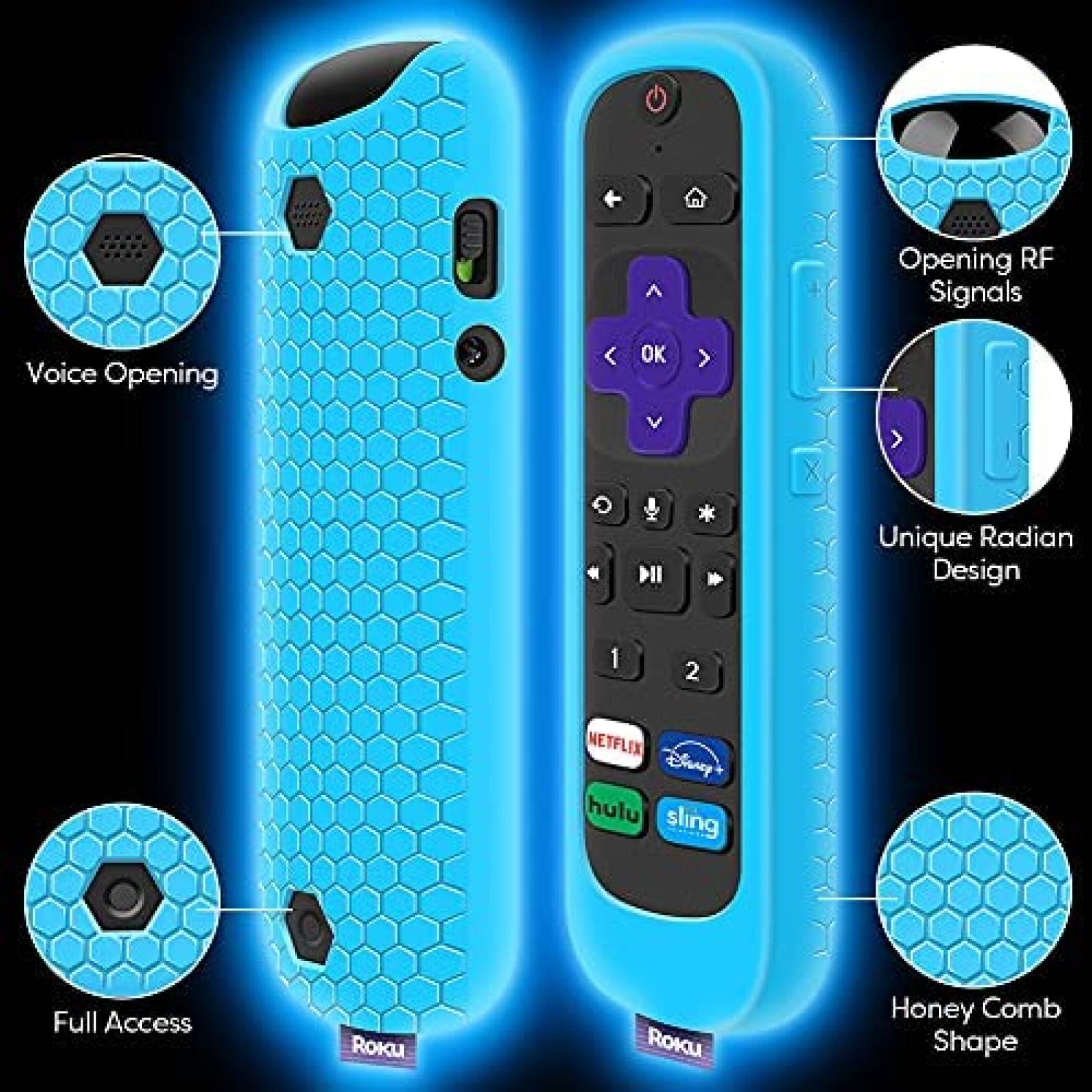 Funda de Silicon Hydream para Control de Roku TV 3 Pzs