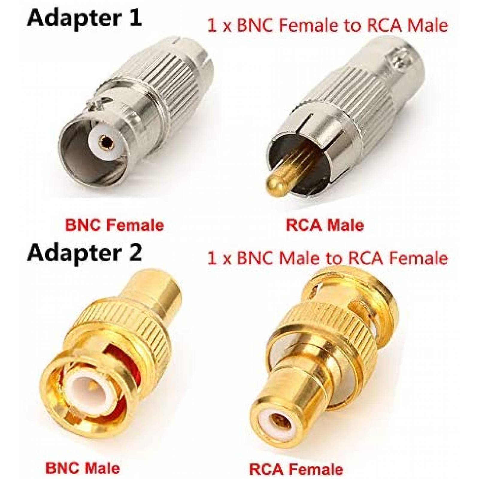 Adaptadores para Cable LBTOEM 8pzas Coaxial BNC a RCA