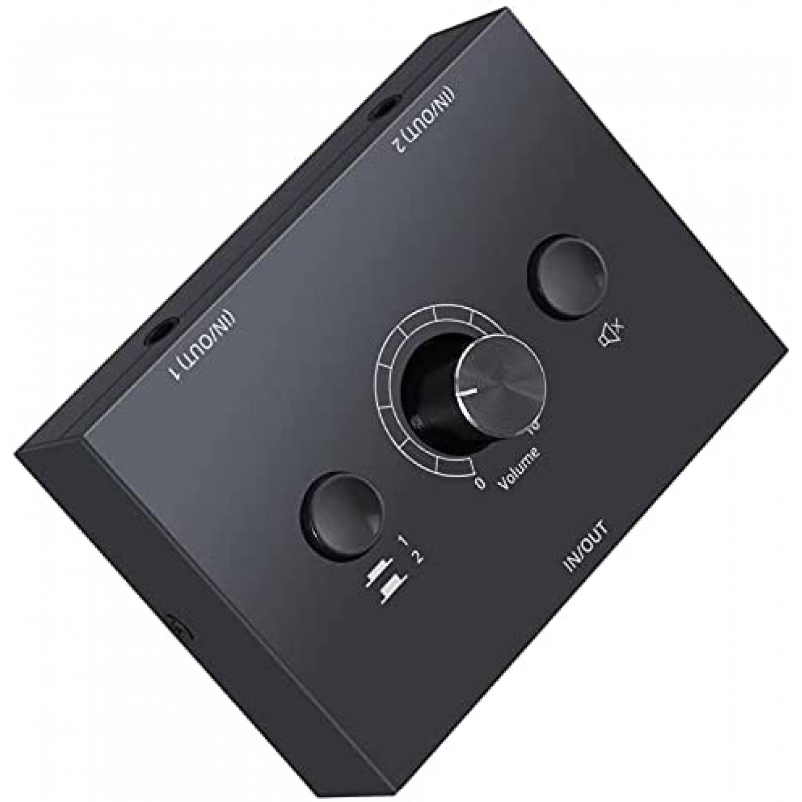 Switch de Audio LiNKFOR Incluye Cable 3.4ft Aux 3.5mm -Negro