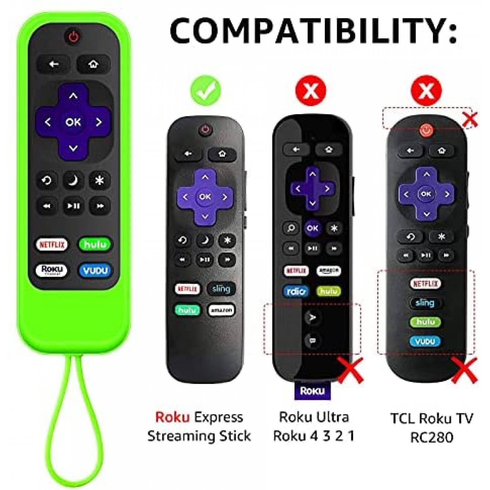 Pack funda para control Roku TV NA x2 -Azul/verde
