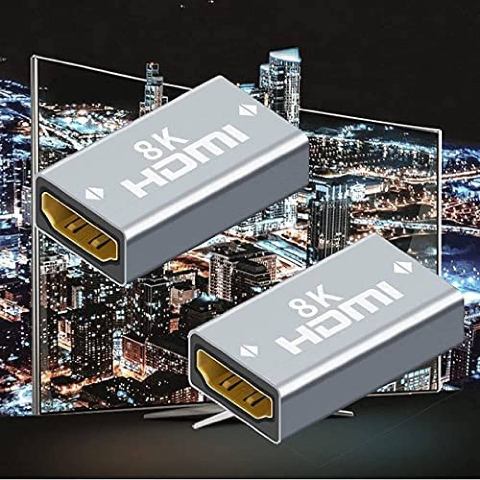 Extensores de Cable HDMI PEA 2pzas Hembra a Hembra -Plata