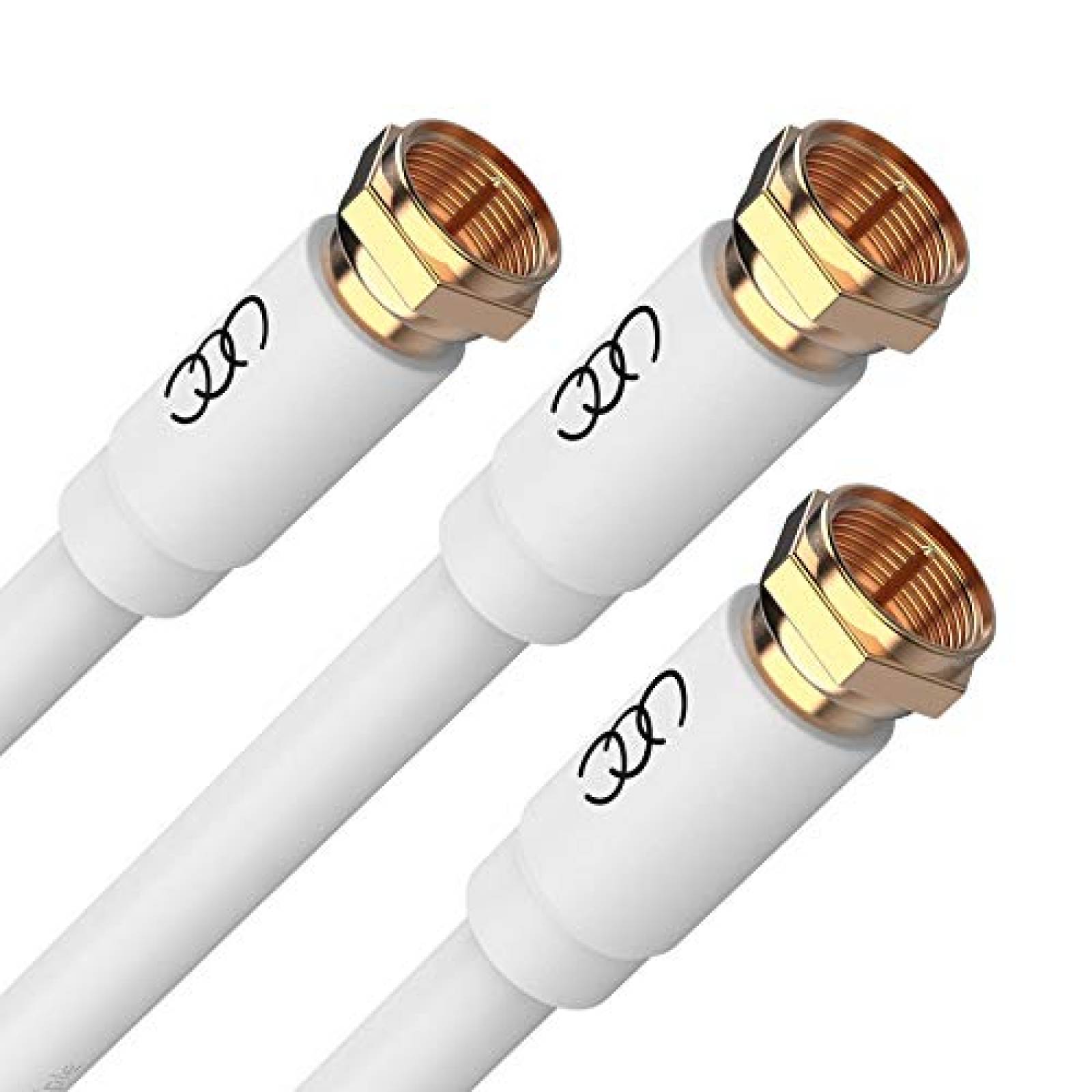 Cable Coaxial Ultra Clarity RG6 de 10 Pies 3 Pzs -Blanco