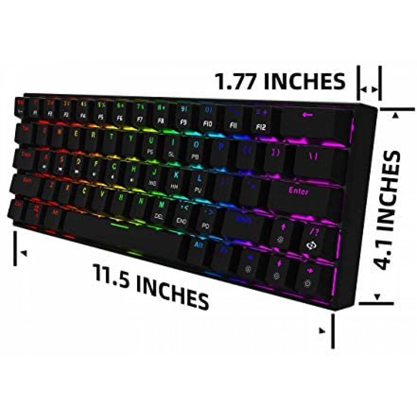 Teclado mecanico Ractous RTK63 RGB retroiluminado -Negro